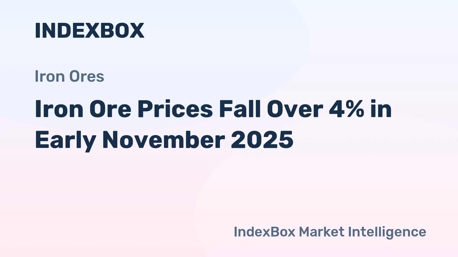 Iron Ore Prices Fall Over 4% in Early November 2025
