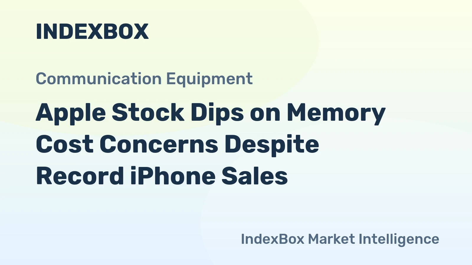Apple Stock Dips on Memory Cost Concerns Despite Record iPhone Sales