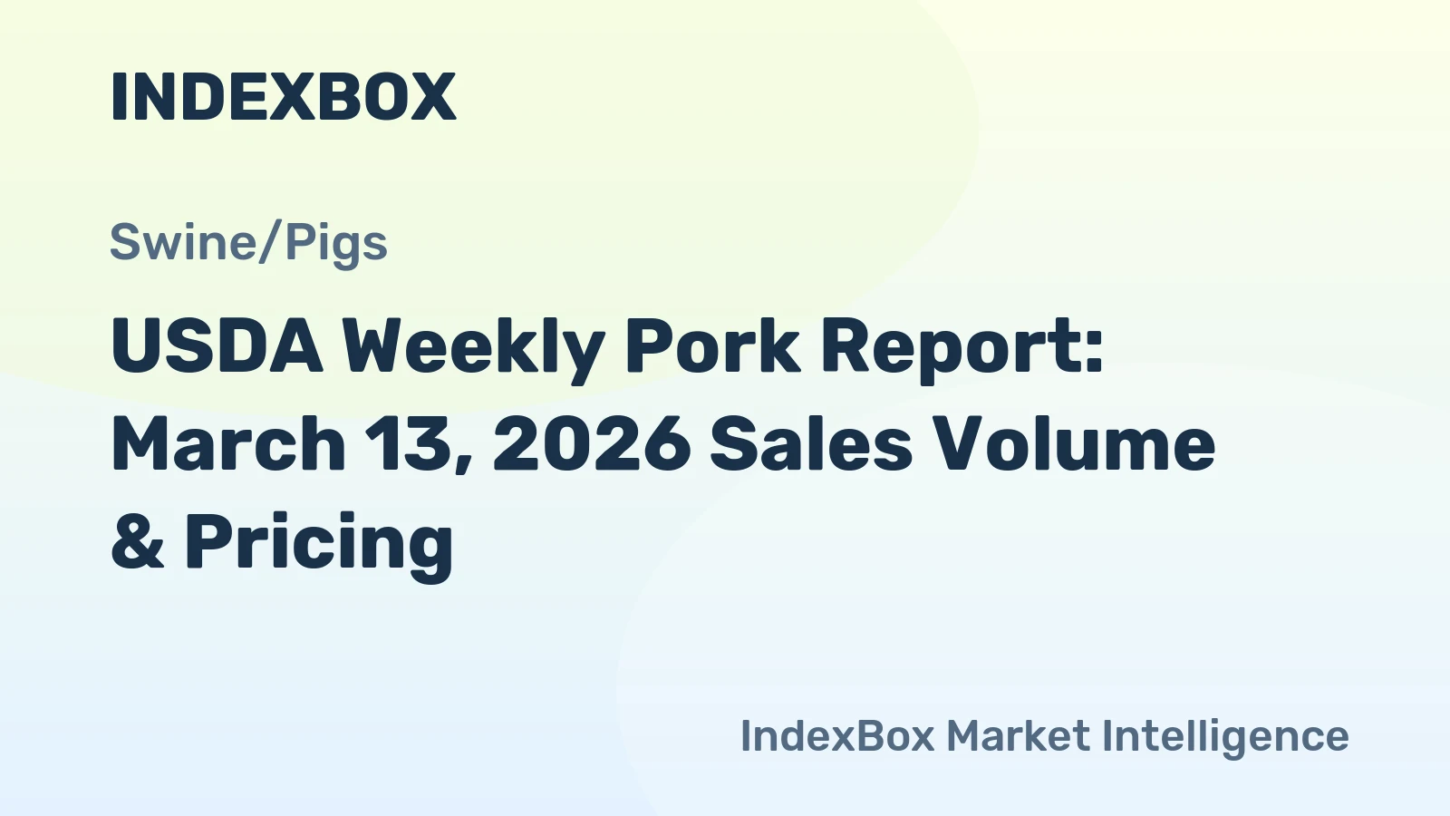 USDA Weekly Pork Report: March 13, 2026 Sales Volume & Pricing