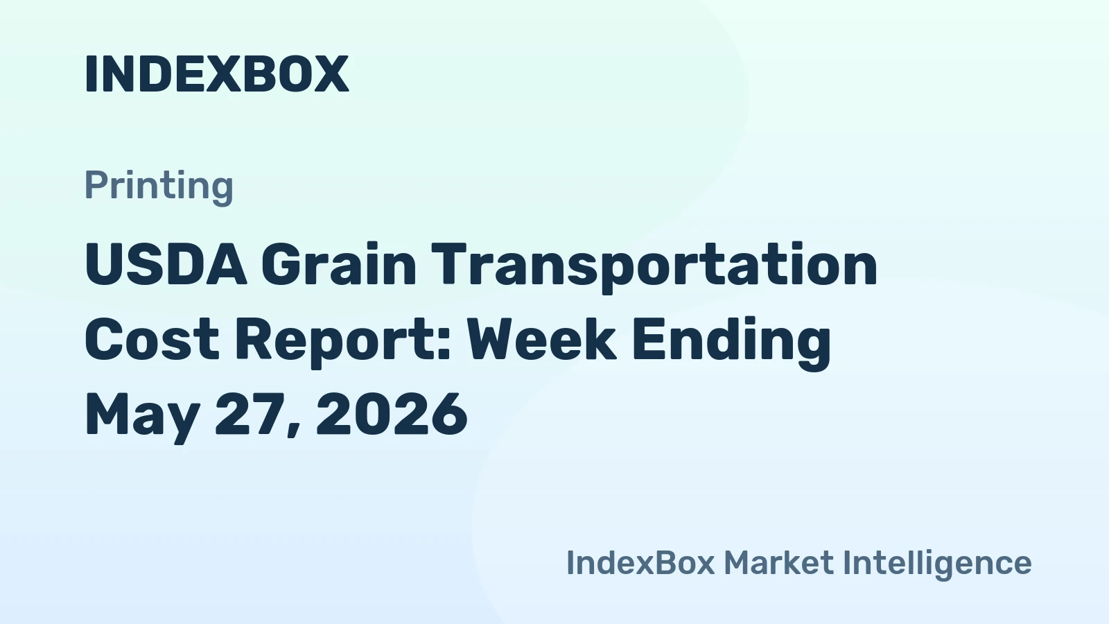 USDA Grain Transportation Cost Report: Week Ending May 27, 2026