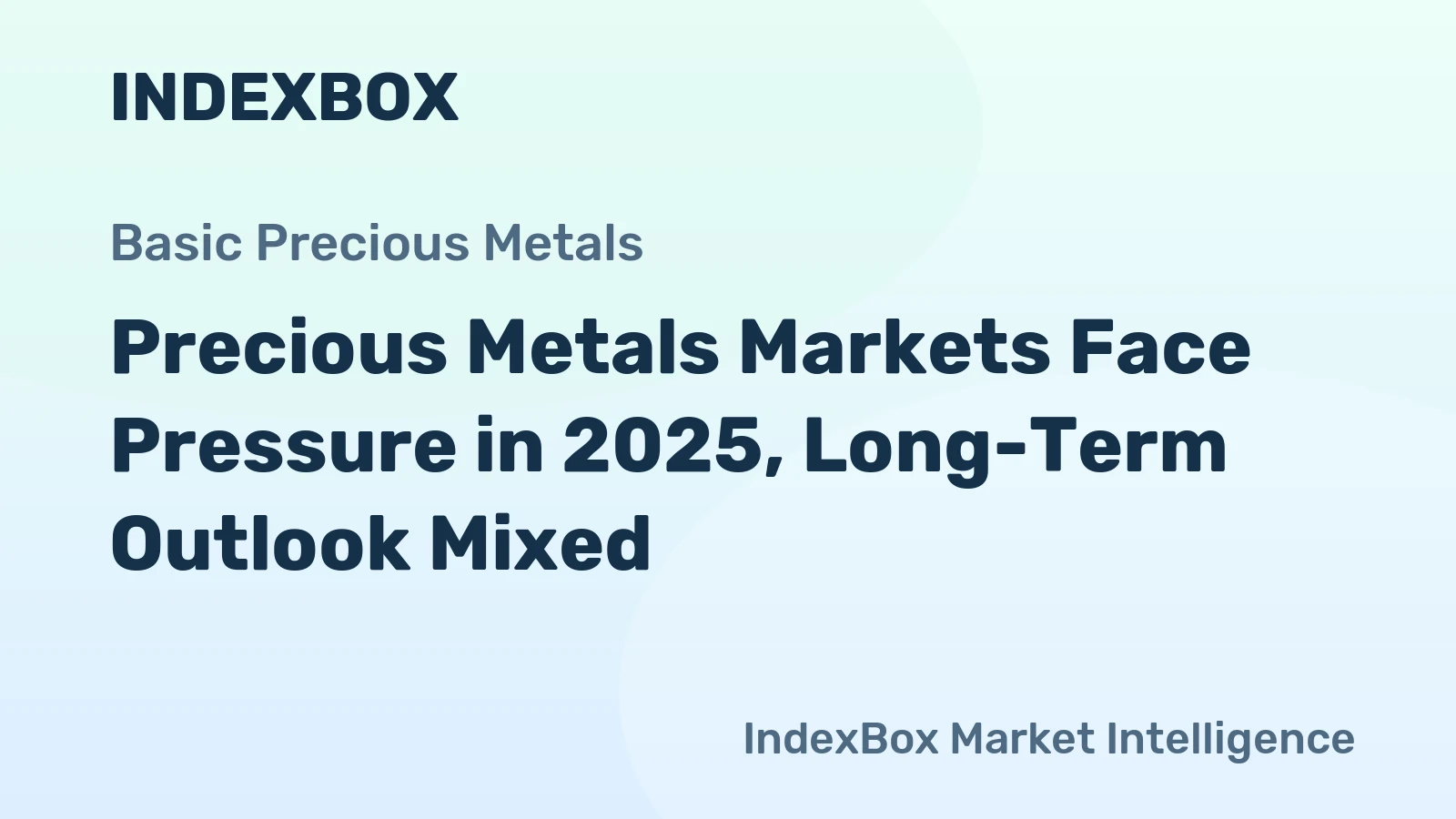 Precious Metals Markets Face Pressure in 2025, Long-Term Outlook Mixed