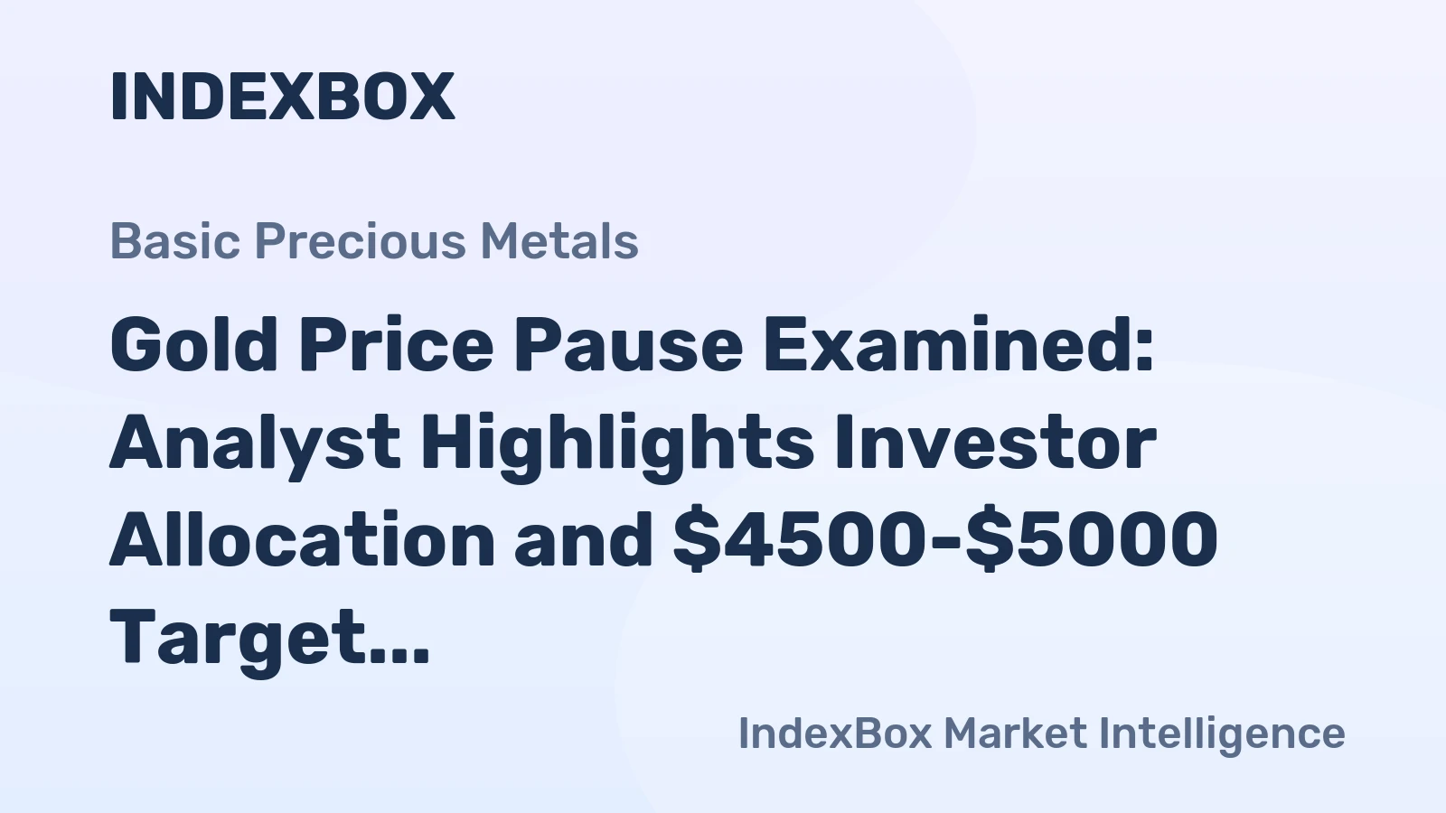 Gold Price Pause Examined: Analyst Highlights Investor Allocation and $4500-$5000 Target