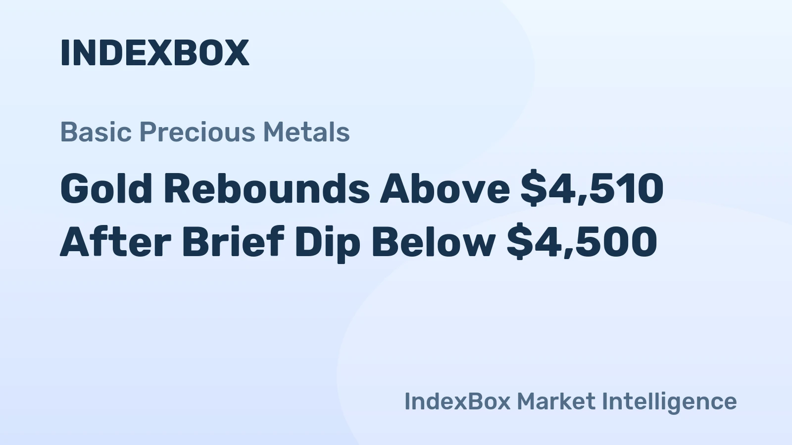 Gold Rebounds Above $4,510 After Brief Dip Below $4,500