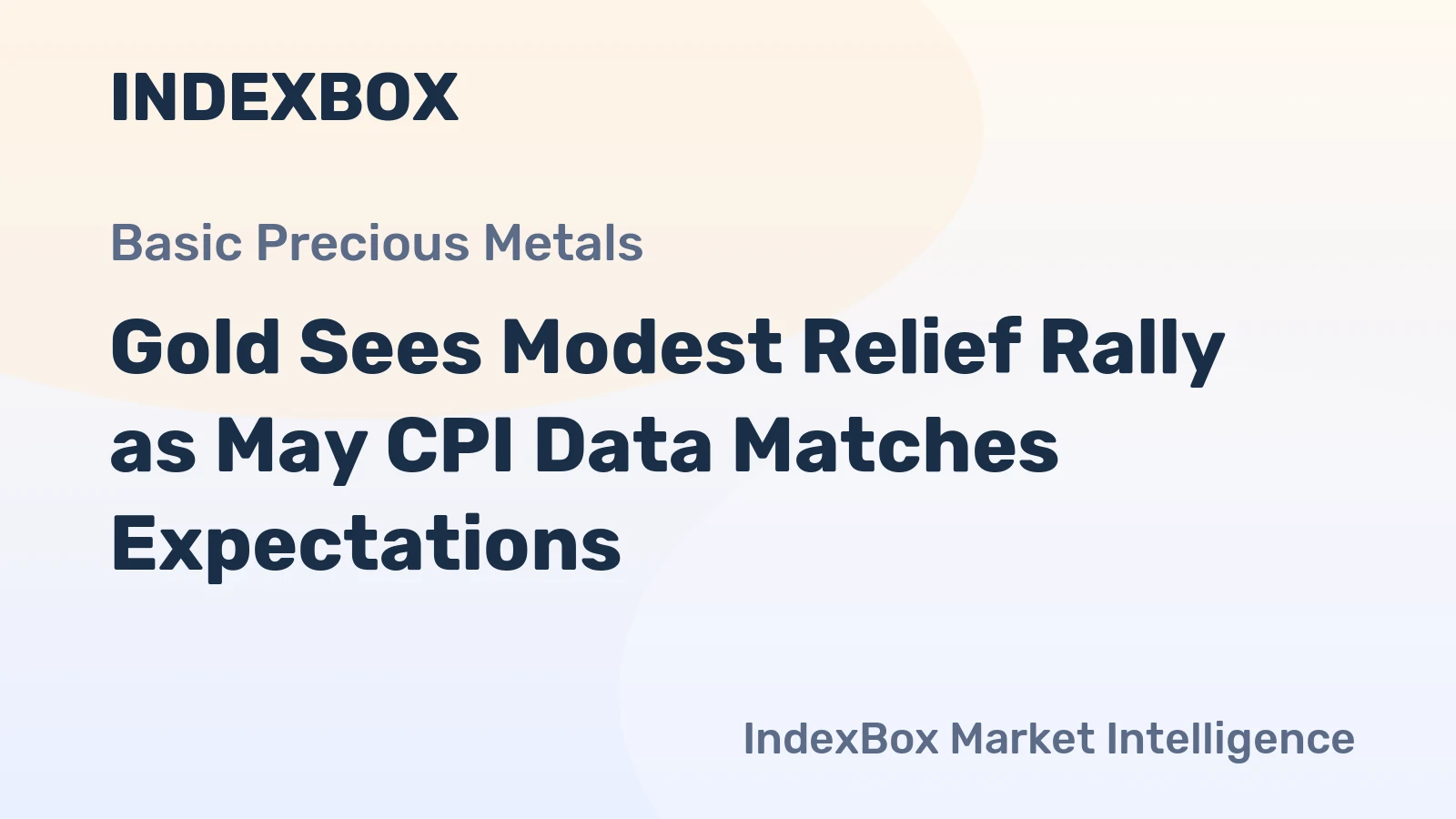 Gold Sees Modest Relief Rally as May CPI Data Matches Expectations