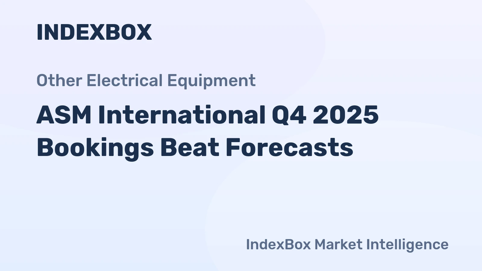 ASM International Q4 2025 Bookings Beat Forecasts