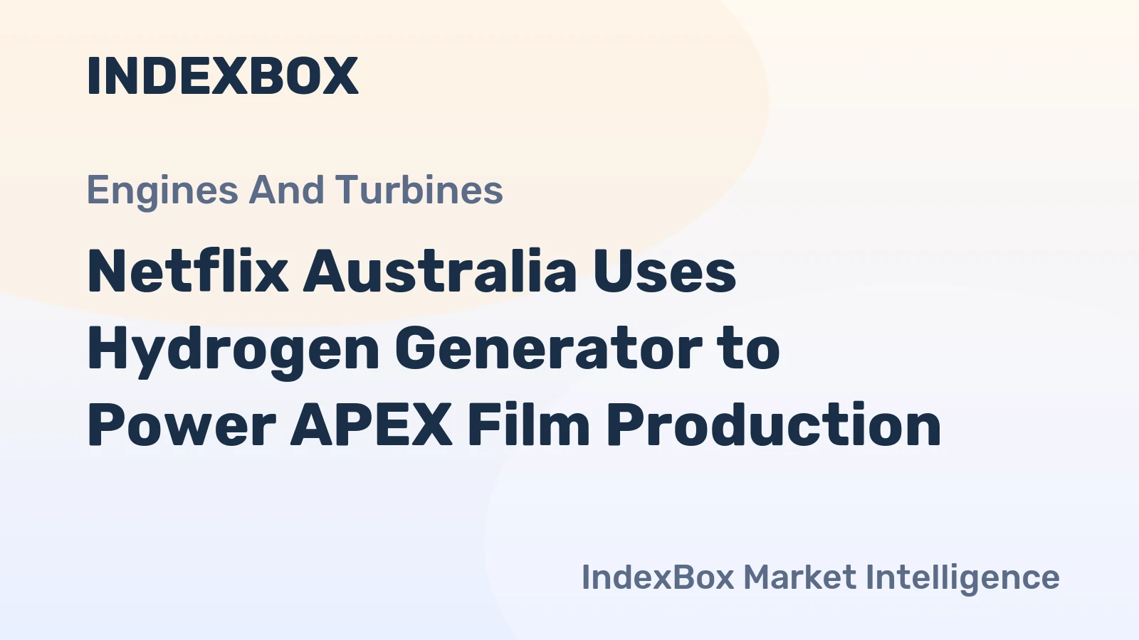 Netflix Australia Uses Hydrogen Generator to Power APEX Film Production