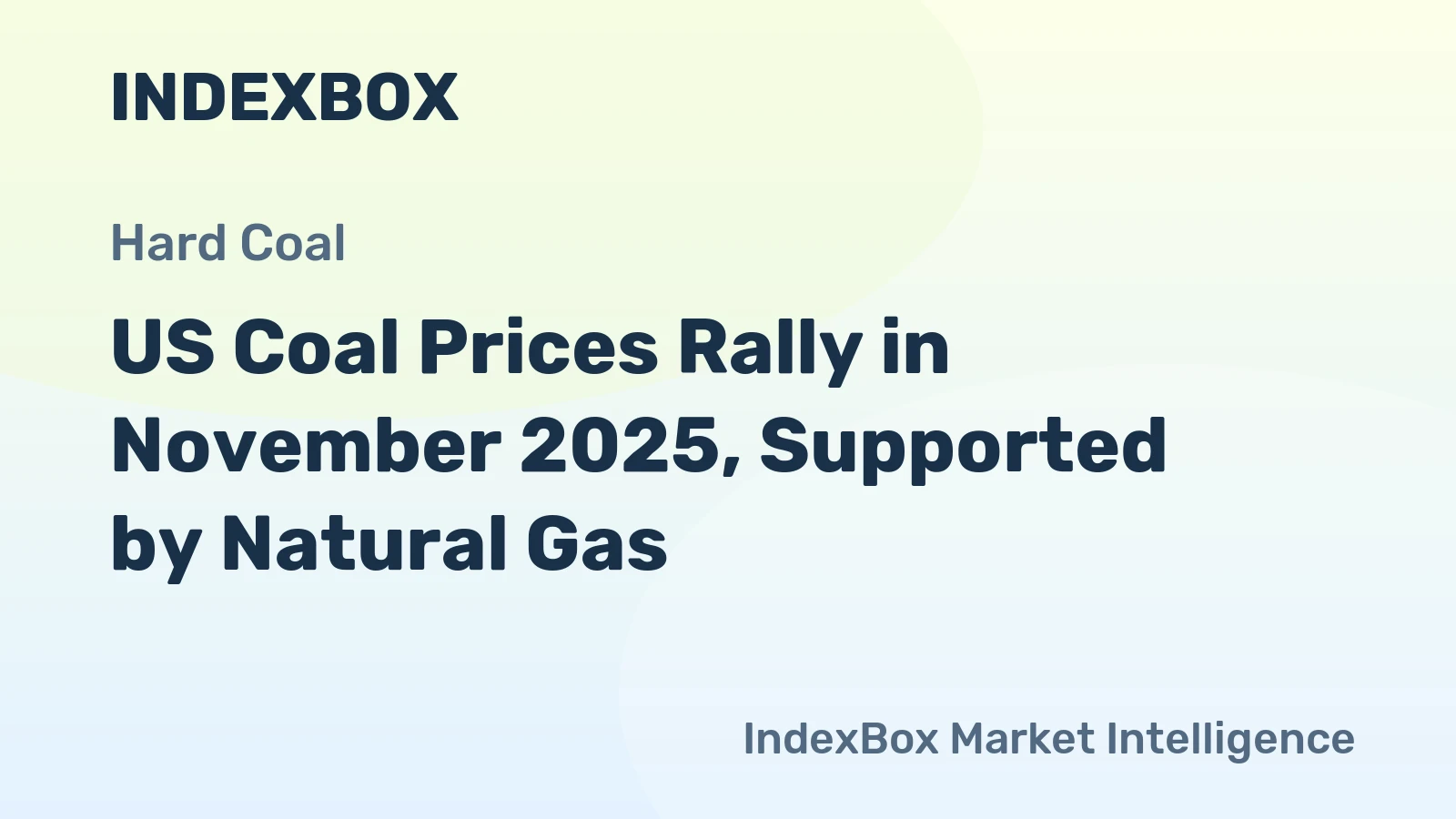 US Coal Prices Rally in November 2025, Supported by Natural Gas