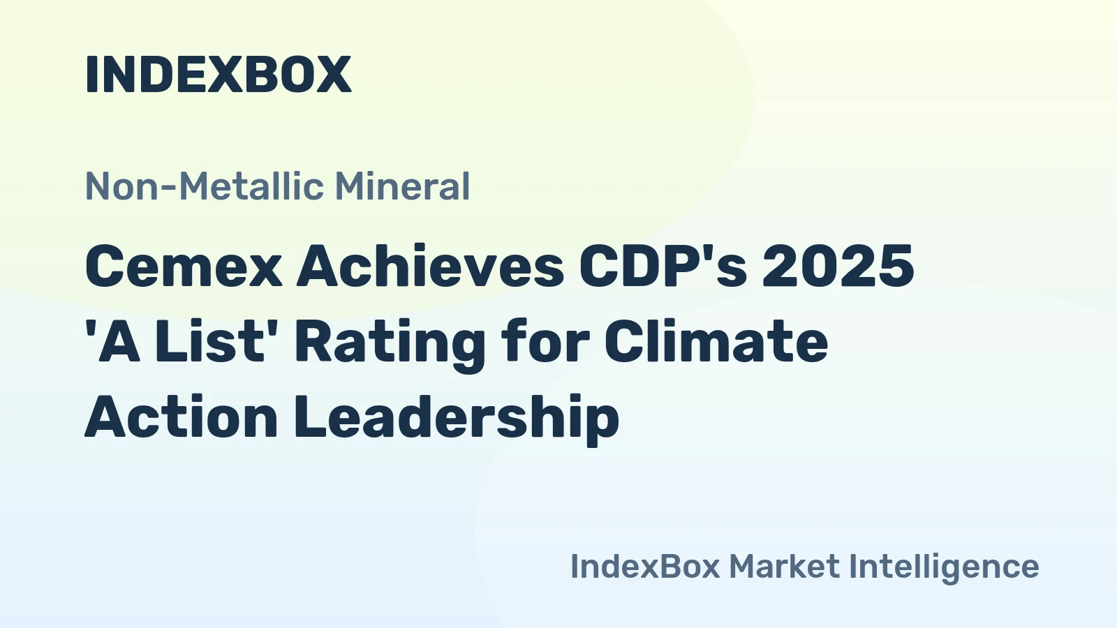 Cemex Achieves CDP's 2025 'A List' Rating for Climate Action Leadership