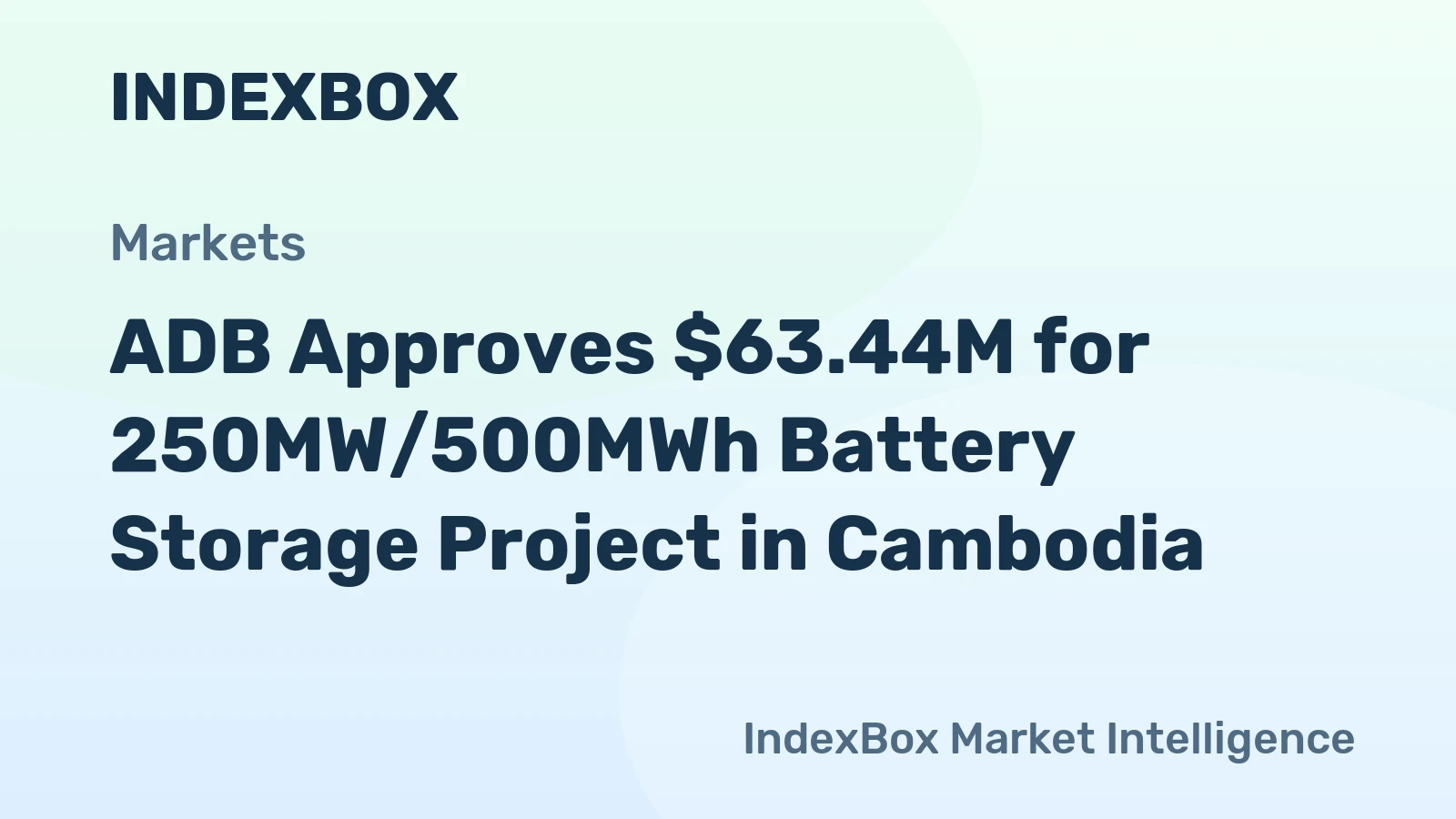 ADB Approves $63.44M for 250MW/500MWh Battery Storage Project in Cambodia