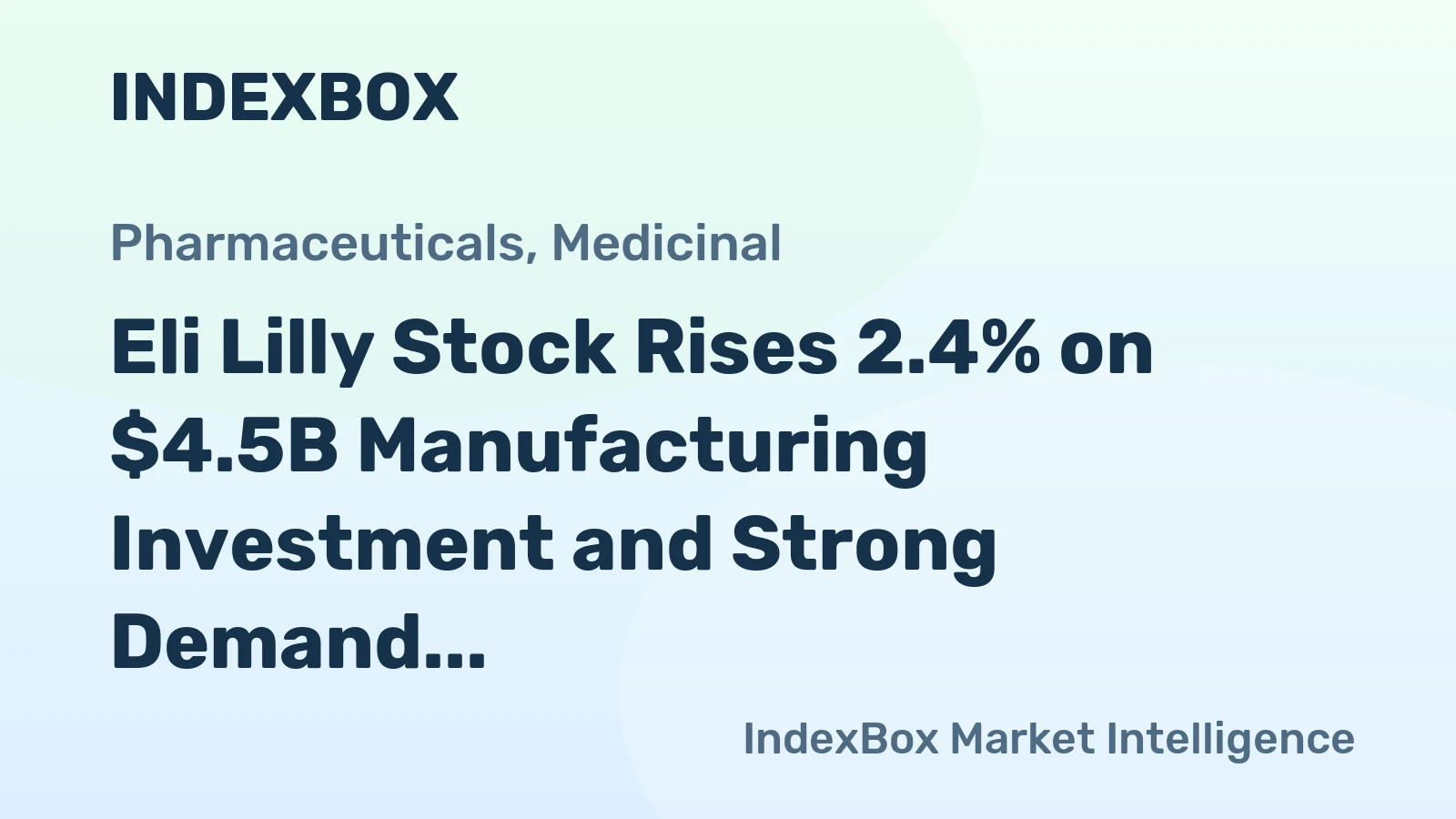 Eli Lilly Stock Rises 2.4% on $4.5B Manufacturing Investment and Strong Demand