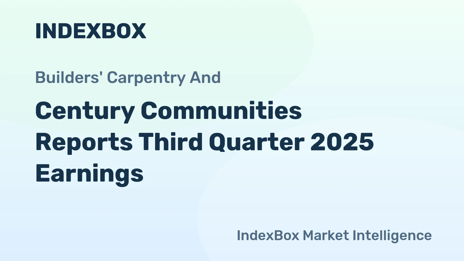 Century Communities Reports Third Quarter 2025 Earnings