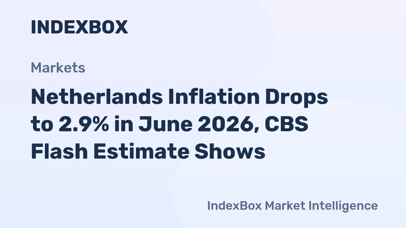 Netherlands Inflation Drops to 2.9% in June 2026, CBS Flash Estimate Shows