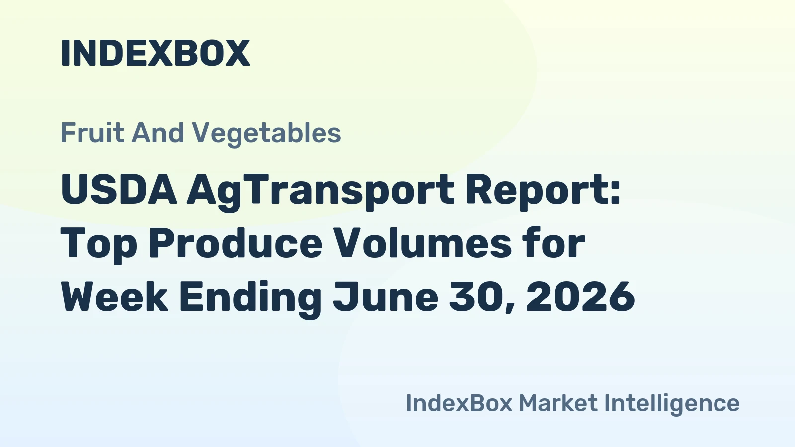 USDA AgTransport Report: Top Produce Volumes for Week Ending June 30, 2026