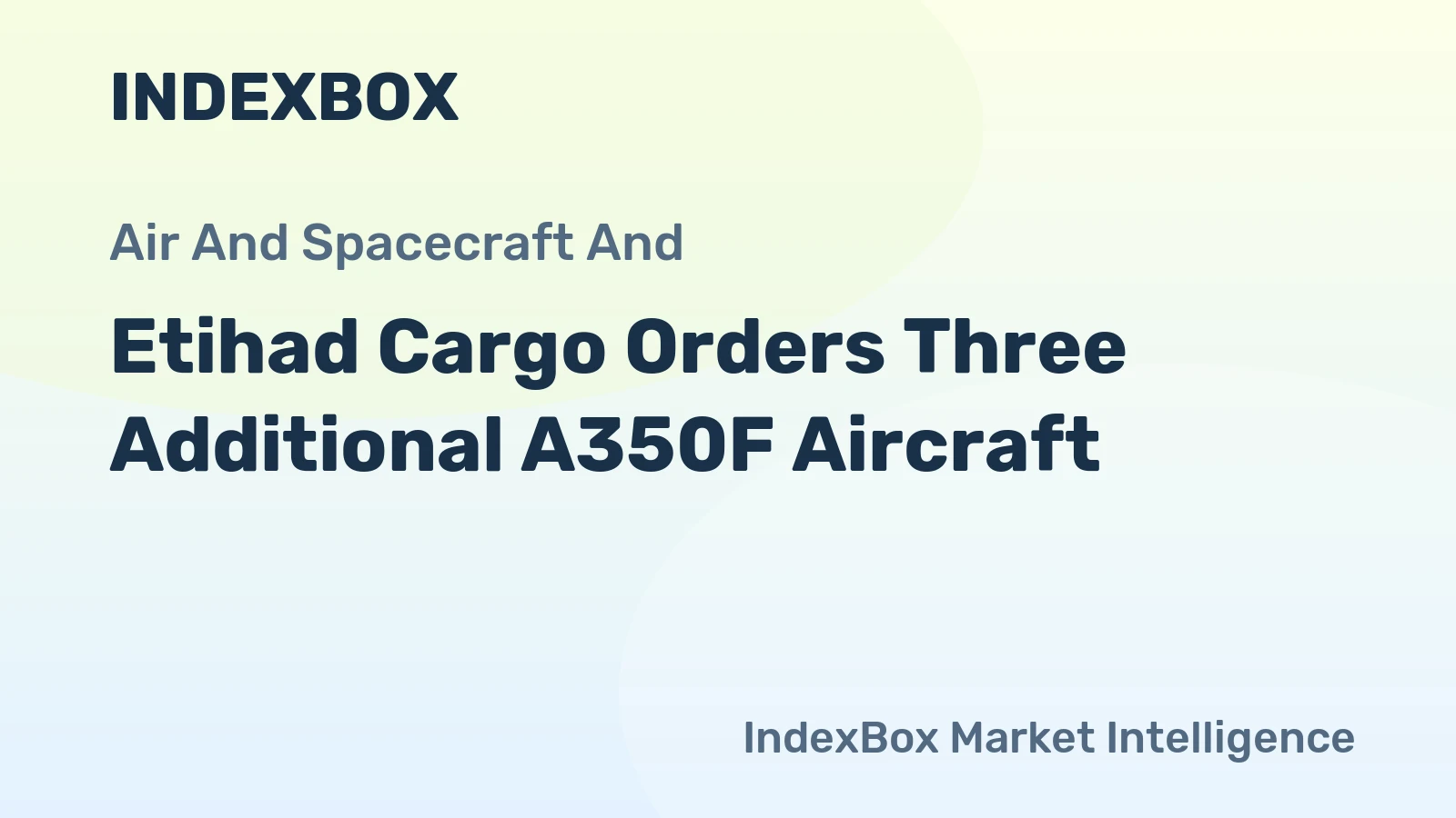 Etihad Cargo Orders Three Additional A350F Aircraft