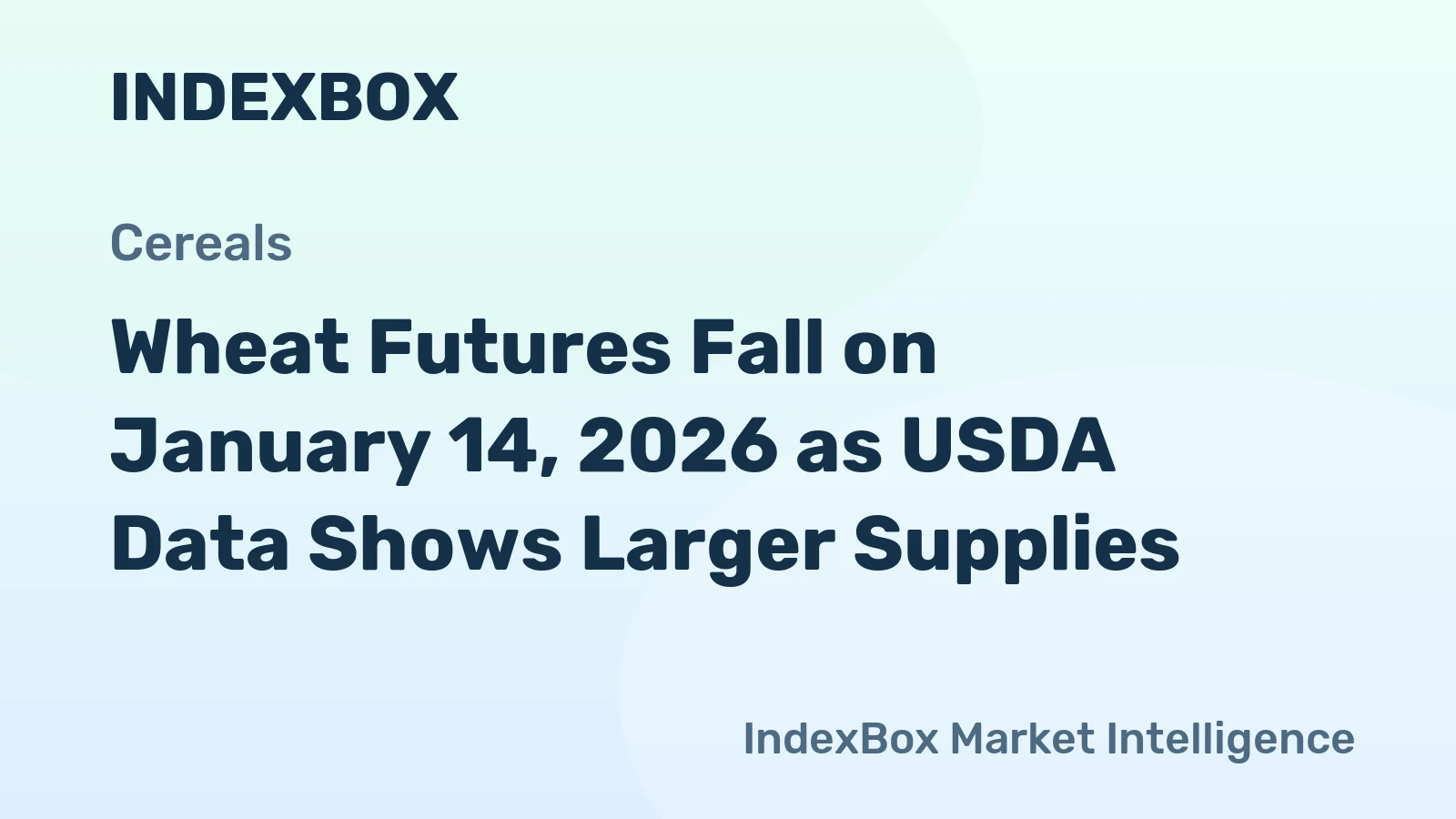 Wheat Futures Fall on January 14, 2026 as USDA Data Shows Larger Supplies