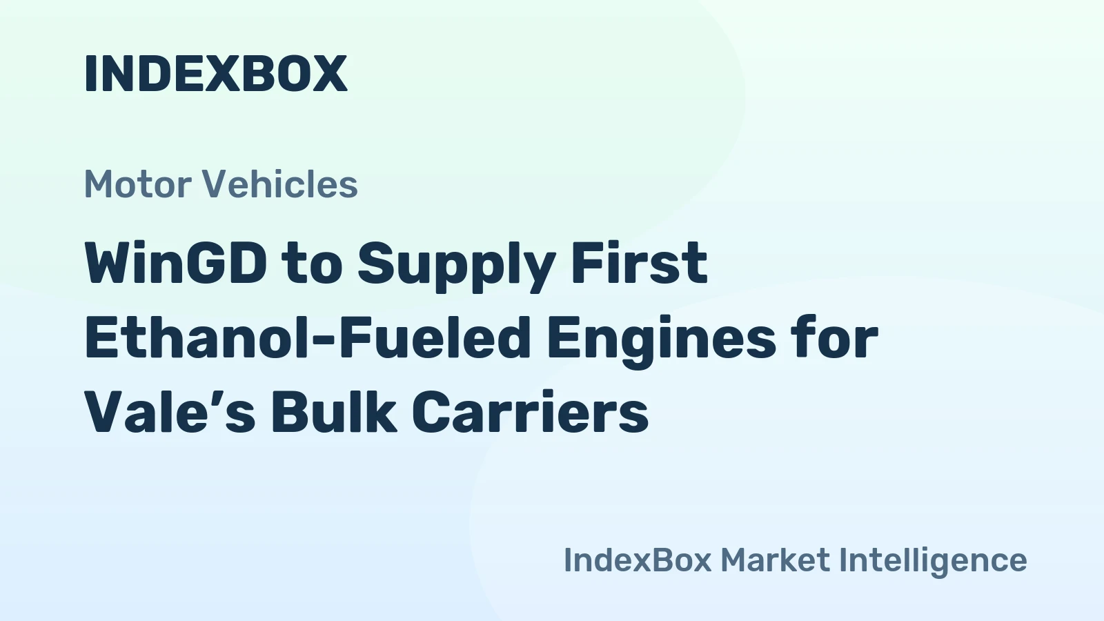 WinGD to Supply First Ethanol-Fueled Engines for Vale’s Bulk Carriers