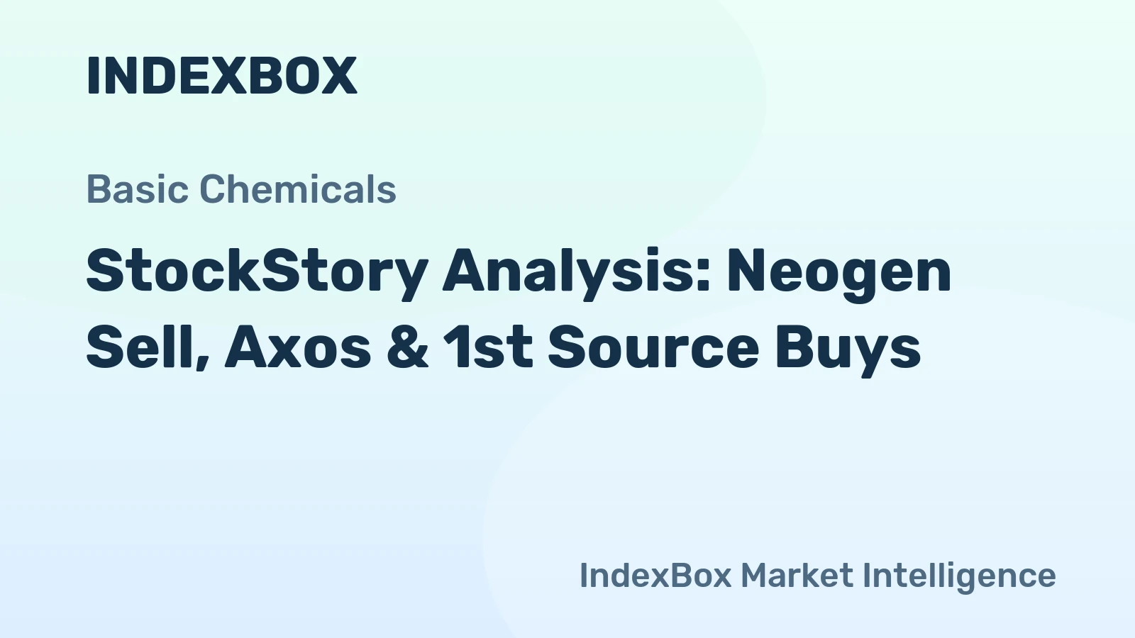 StockStory Analysis: Neogen Sell, Axos & 1st Source Buys