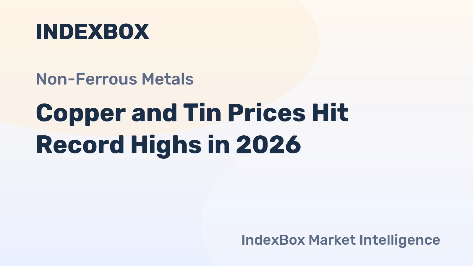 Copper and Tin Prices Hit Record Highs in 2026