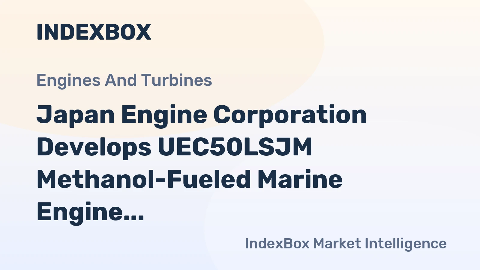 Japan Engine Corporation Develops UEC50LSJM Methanol-Fueled Marine Engine