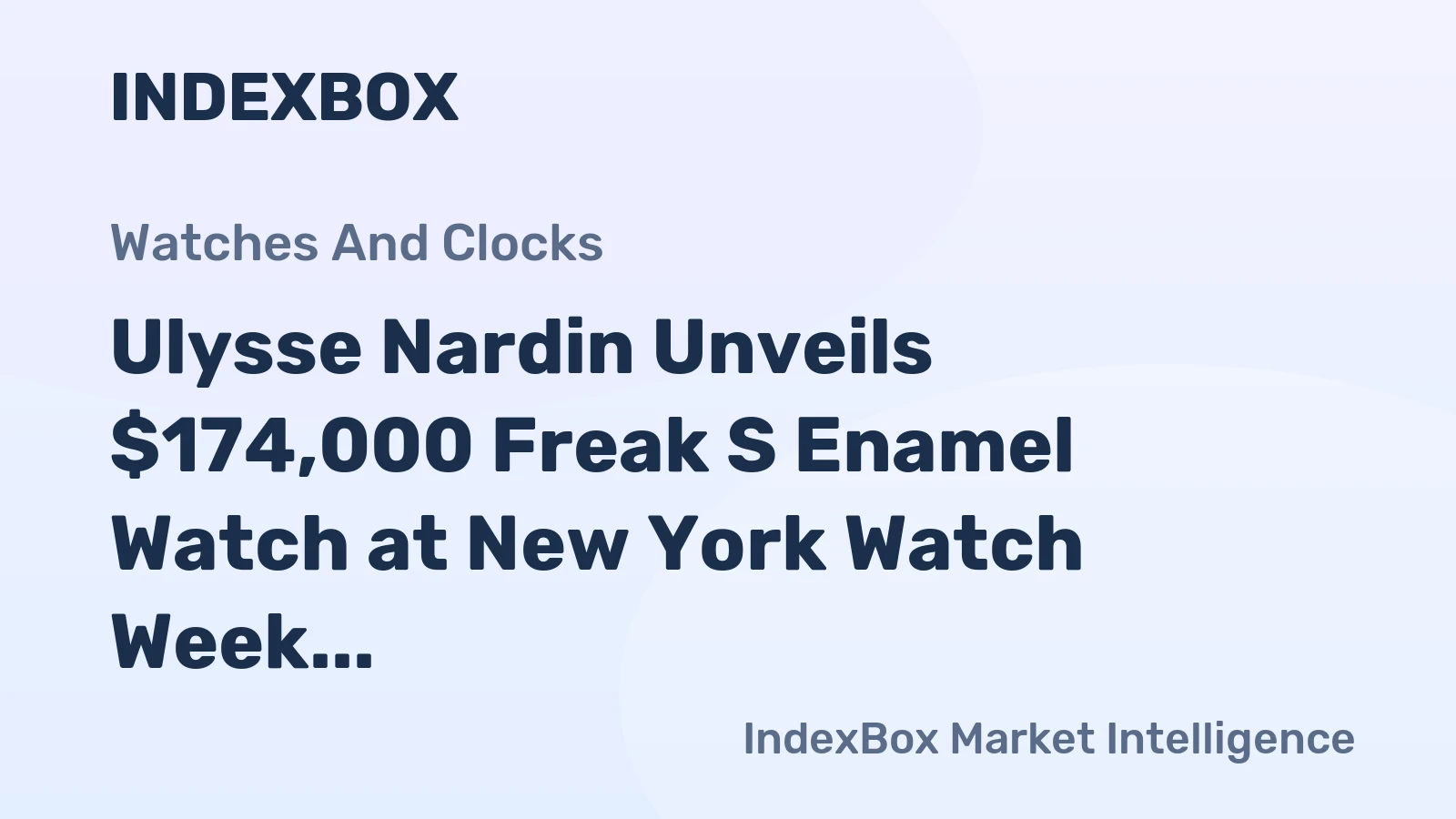 Ulysse Nardin Unveils $174,000 Freak S Enamel Watch at New York Watch Week