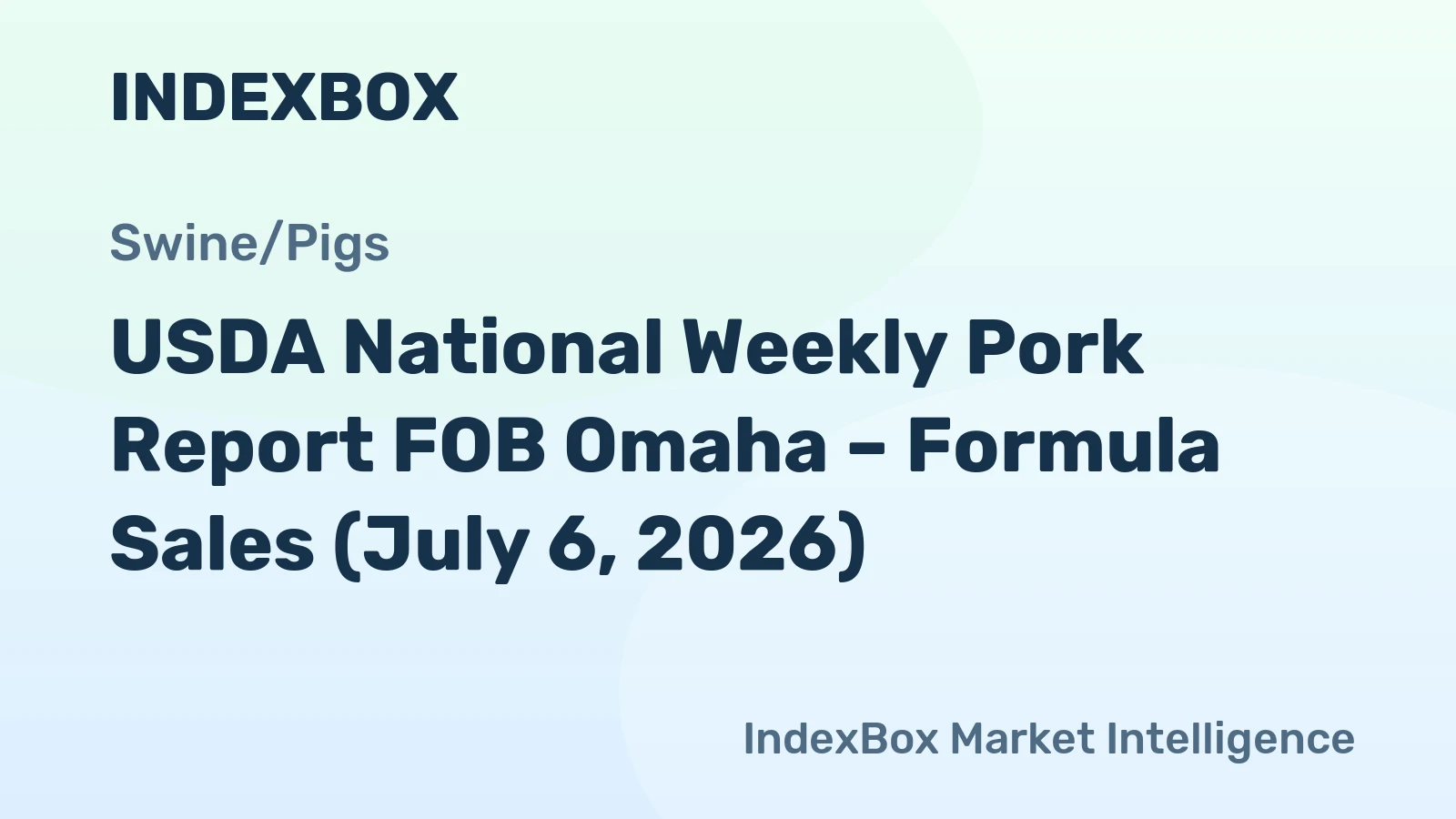 USDA National Weekly Pork Report FOB Omaha – Formula Sales (July 6, 2026)