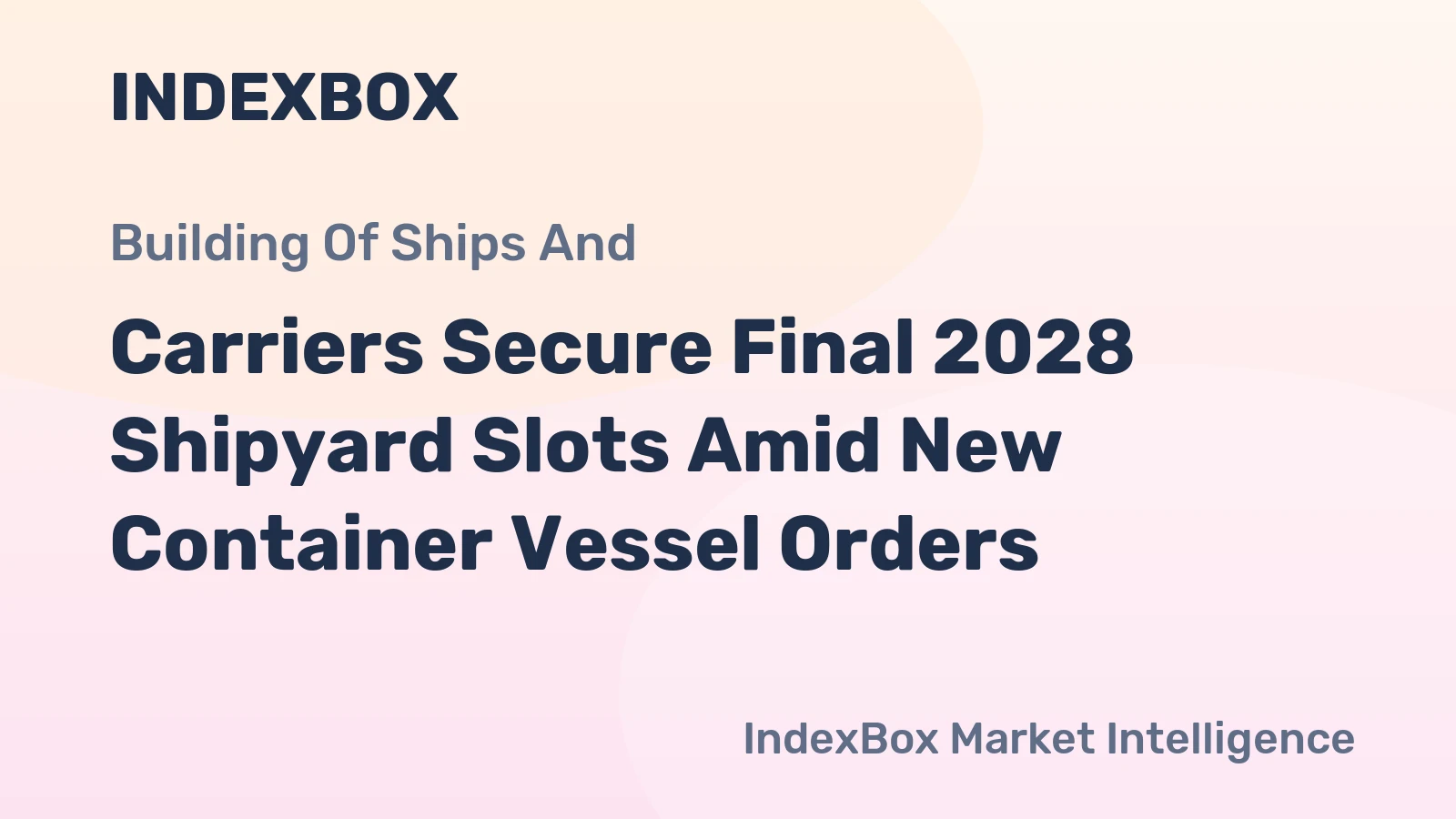 Carriers Secure Final 2028 Shipyard Slots Amid New Container Vessel Orders