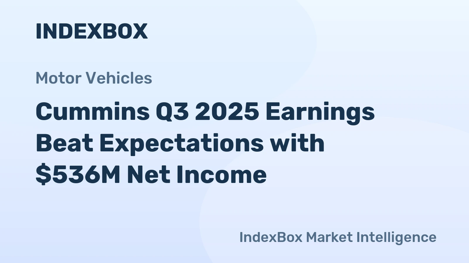 Cummins Q3 2025 Earnings Beat Expectations with $536M Net Income