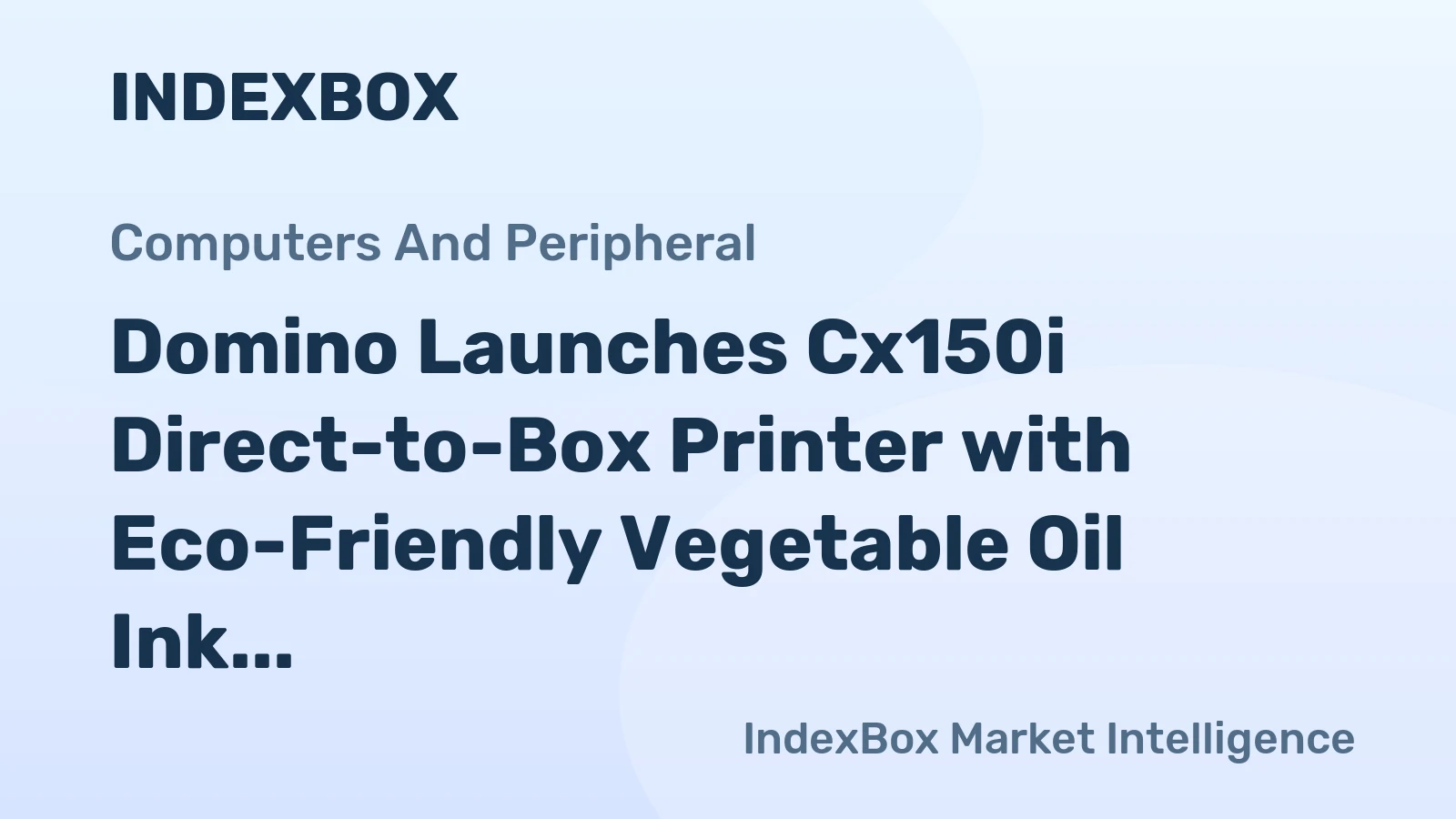 Domino Launches Cx150i Direct-to-Box Printer with Eco-Friendly Vegetable Oil Ink