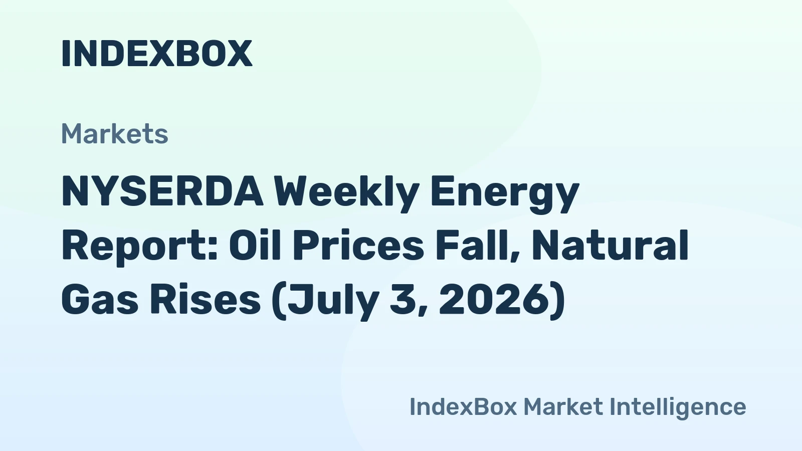 NYSERDA Weekly Energy Report: Oil Prices Fall, Natural Gas Rises (July 3, 2026)