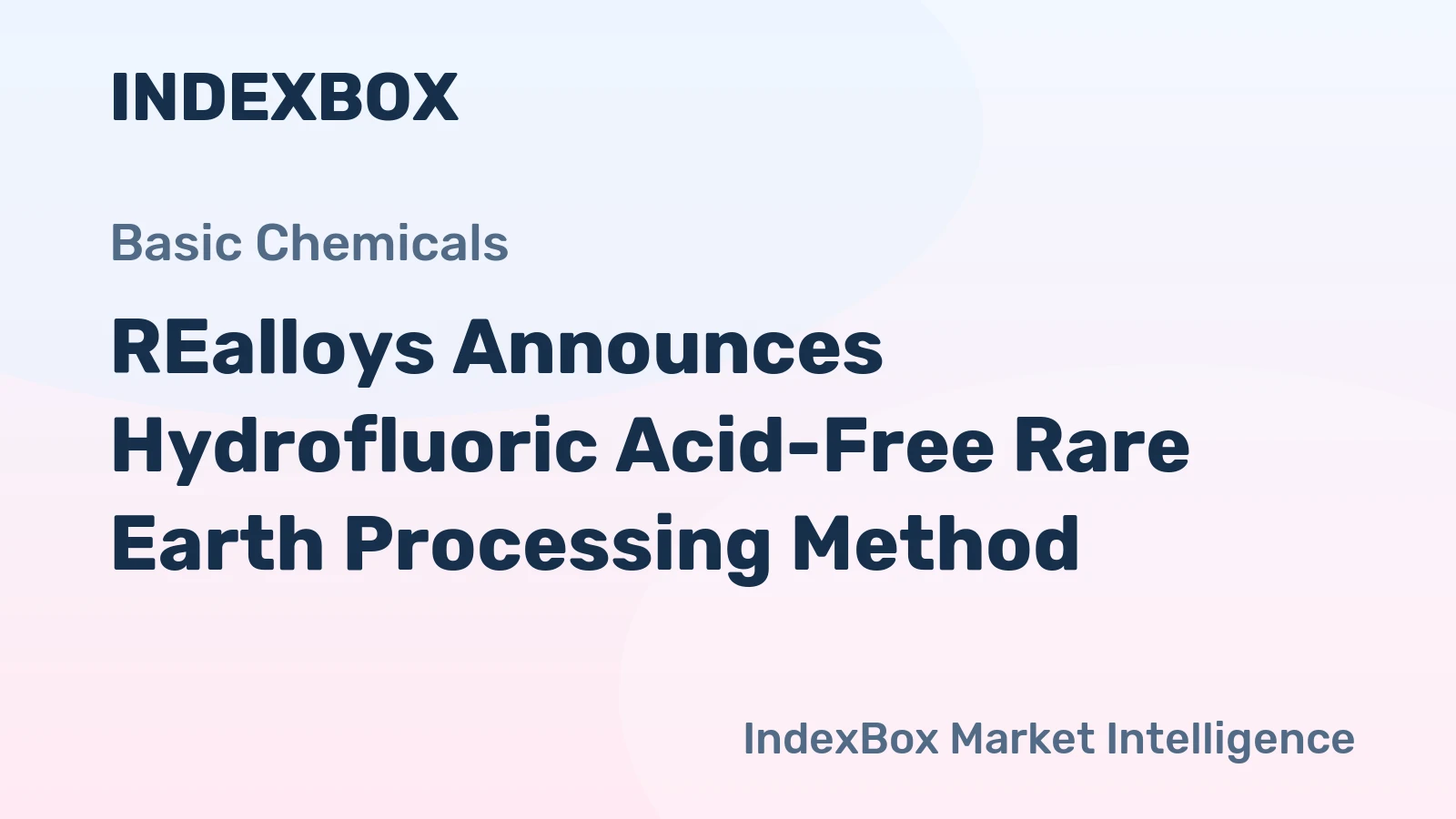 REalloys Announces Hydrofluoric Acid-Free Rare Earth Processing Method