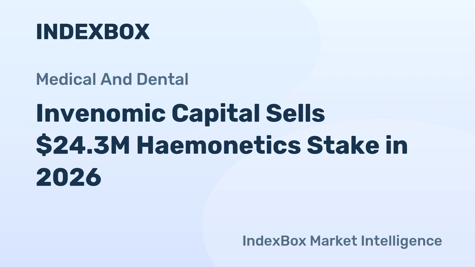 Invenomic Capital Sells $24.3M Haemonetics Stake in 2026