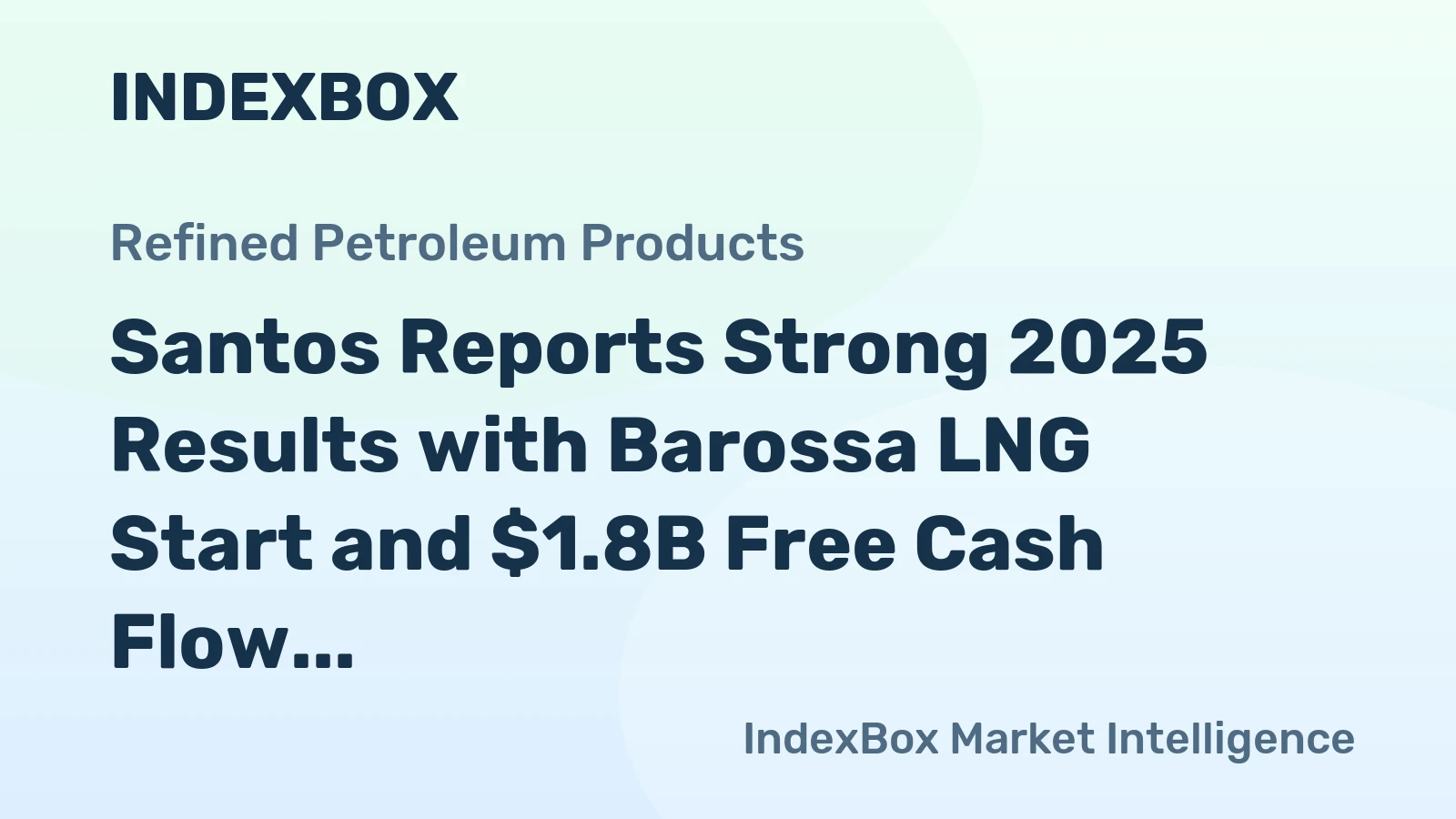Santos Reports Strong 2025 Results with Barossa LNG Start and $1.8B Free Cash Flow
