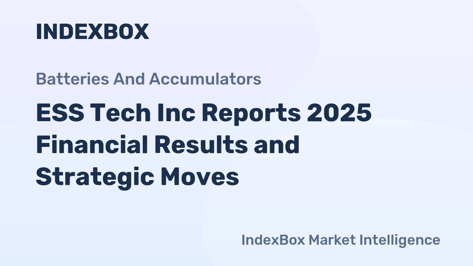 ESS Tech Inc Reports 2025 Financial Results and Strategic Moves
