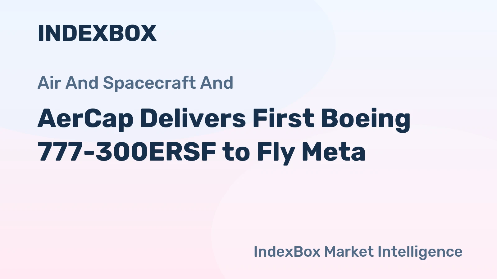 AerCap Delivers First Boeing 777-300ERSF to Fly Meta