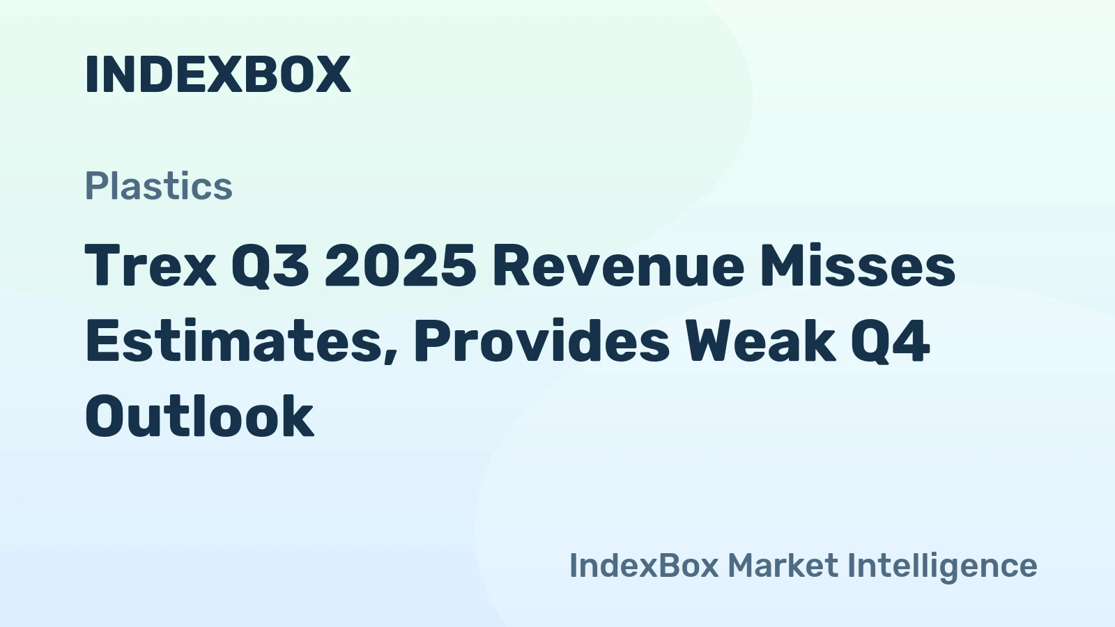Trex Q3 2025 Revenue Misses Estimates, Provides Weak Q4 Outlook