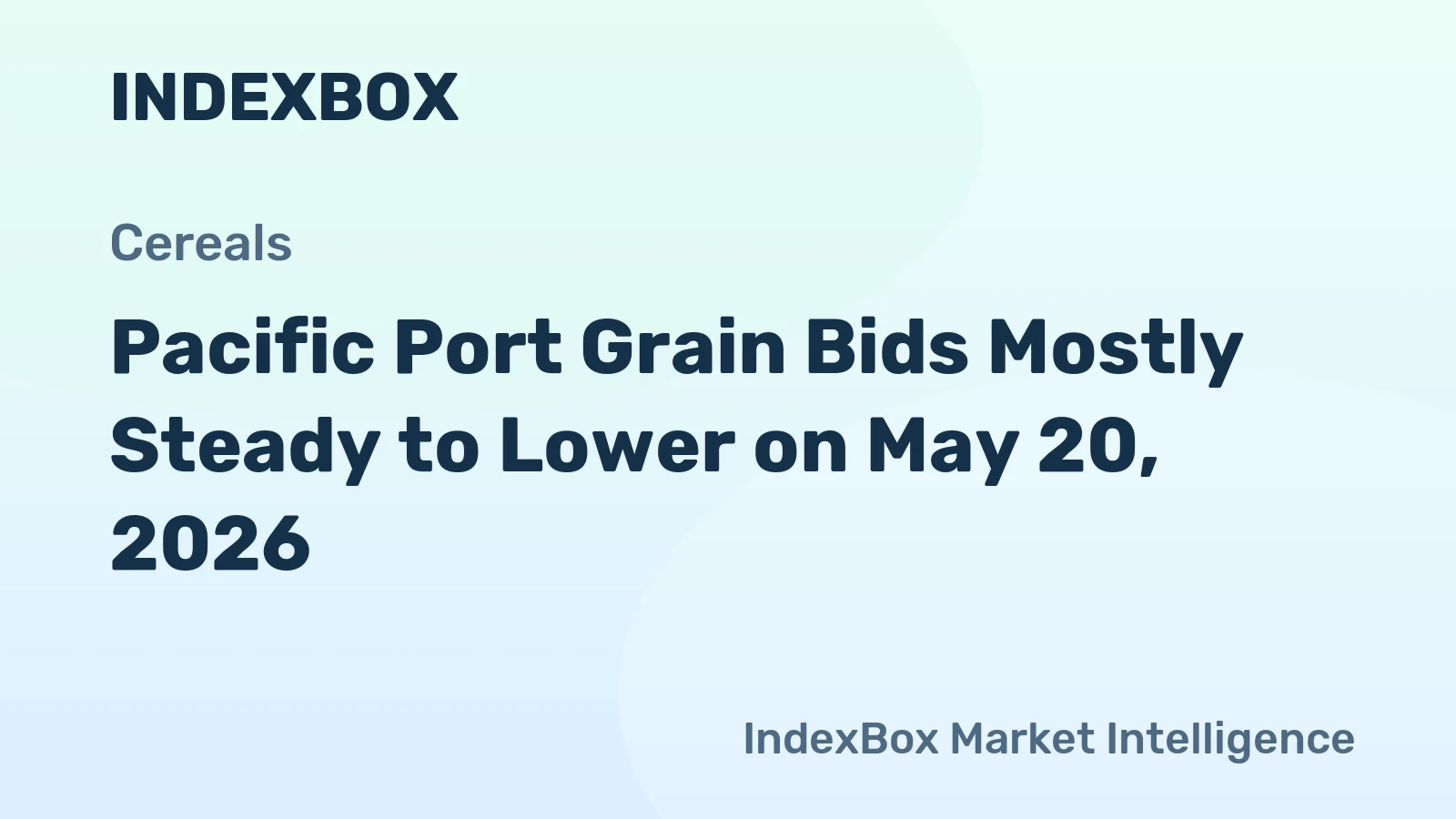Pacific Port Grain Bids Mostly Steady to Lower on May 20, 2026