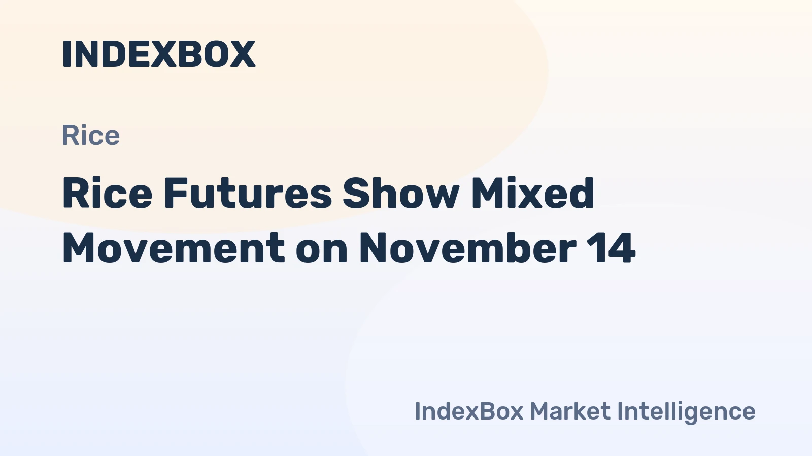 Rice Futures Show Mixed Movement on November 14