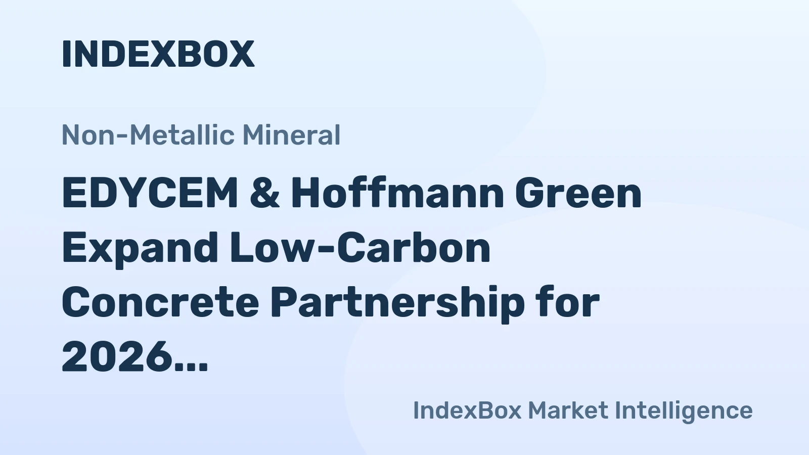 EDYCEM & Hoffmann Green Expand Low-Carbon Concrete Partnership for 2026