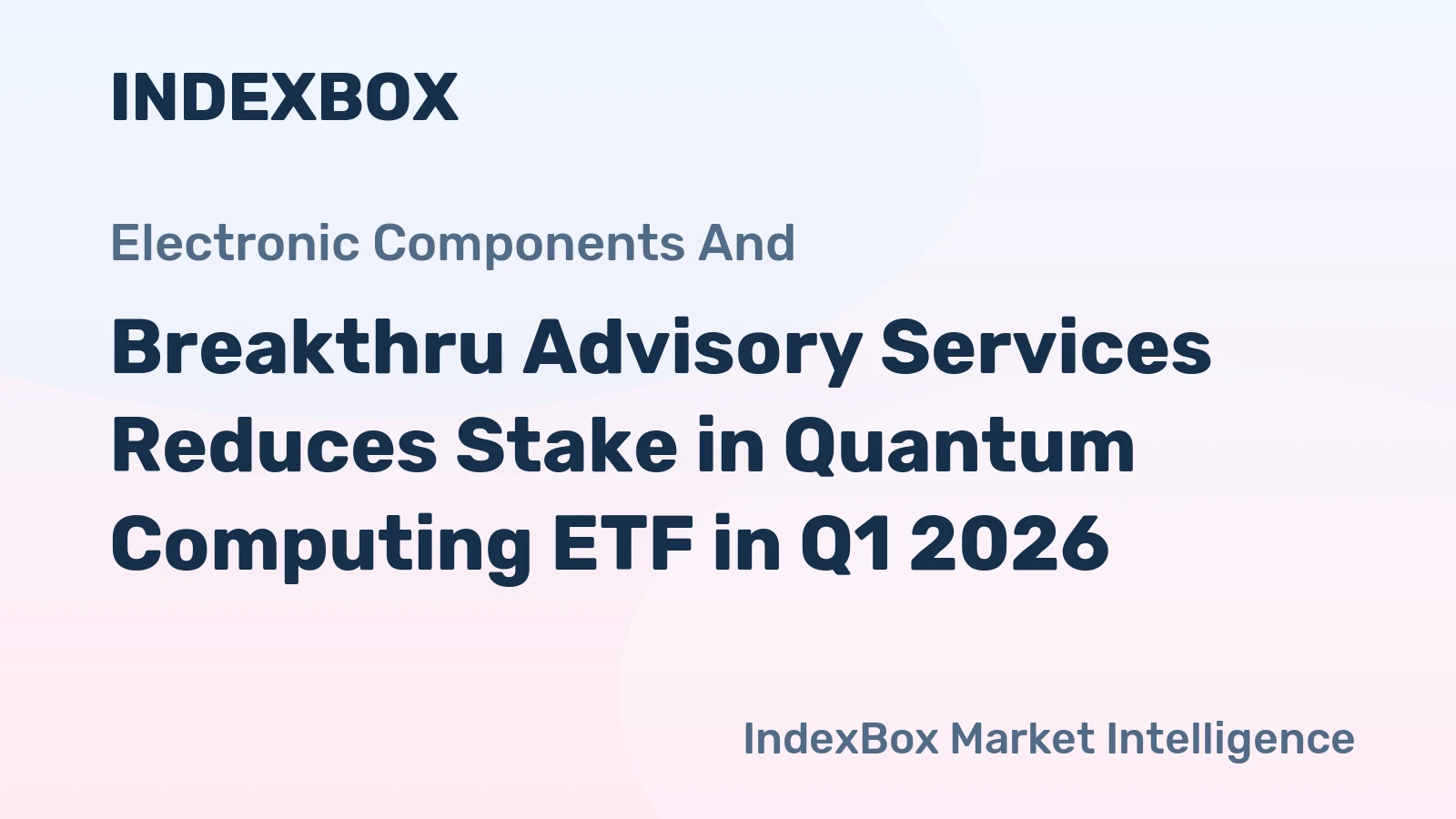 Breakthru Advisory Services Reduces Stake in Quantum Computing ETF in Q1 2026