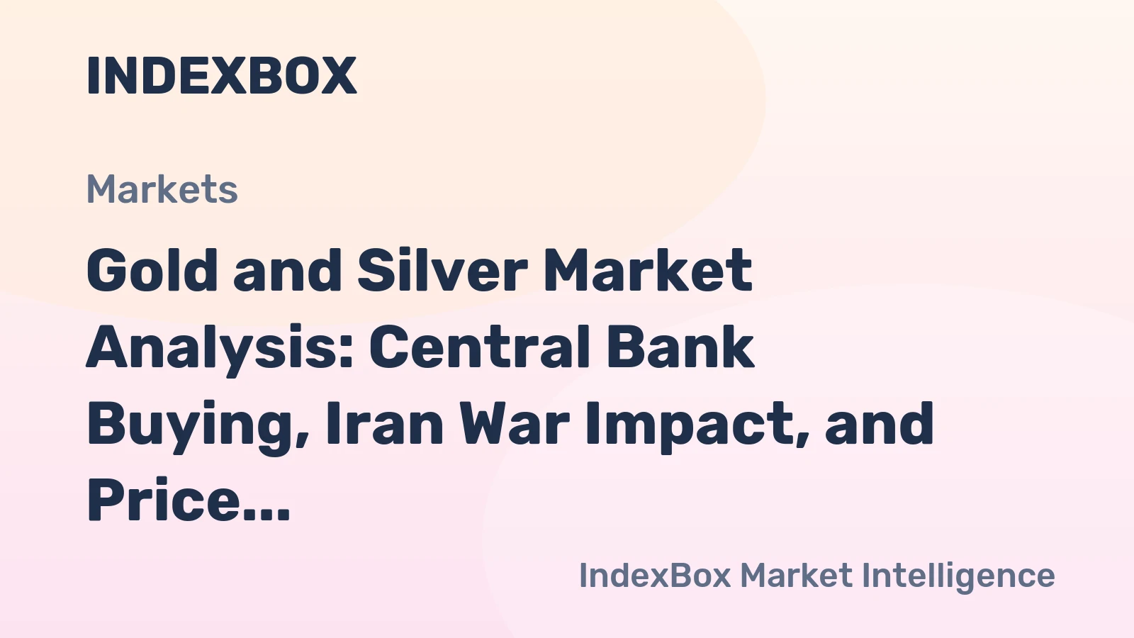 Gold and Silver Market Analysis: Central Bank Buying, Iran War Impact, and Price Outlook