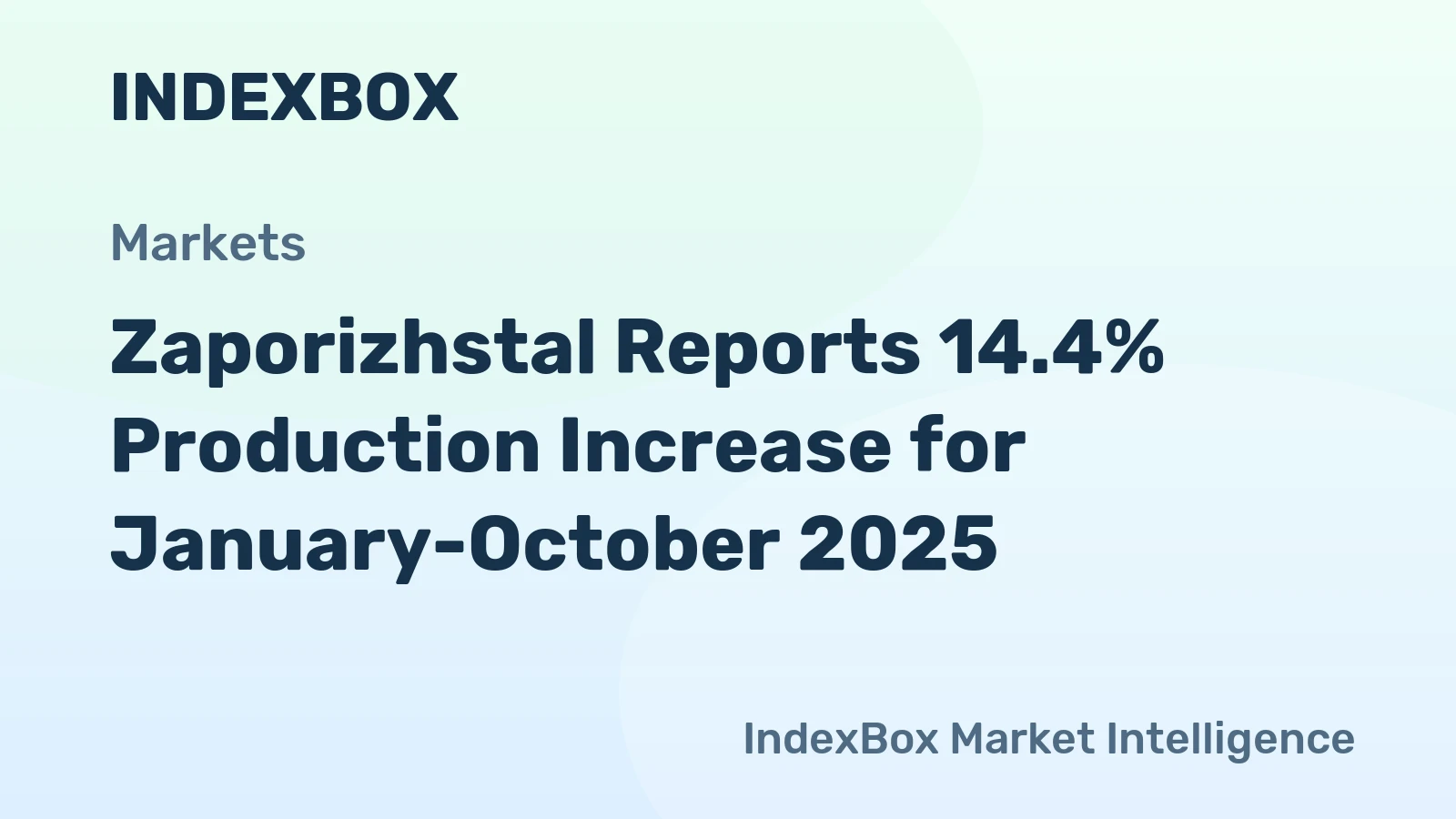 Zaporizhstal Reports 14.4% Production Increase for January-October 2025