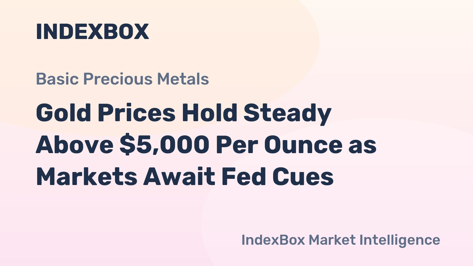 Gold Prices Hold Steady Above $5,000 Per Ounce as Markets Await Fed Cues