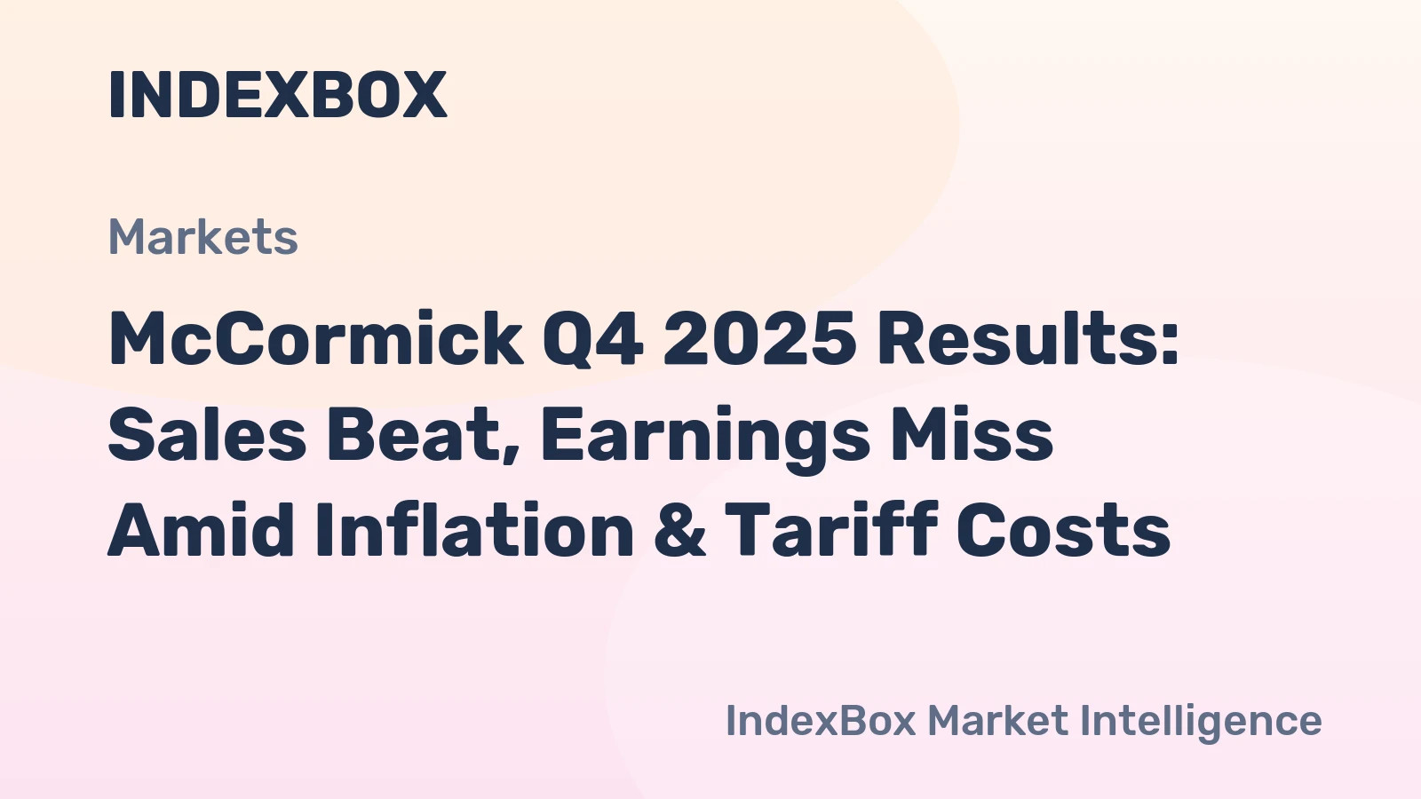 McCormick Q4 2025 Results: Sales Beat, Earnings Miss Amid Inflation & Tariff Costs