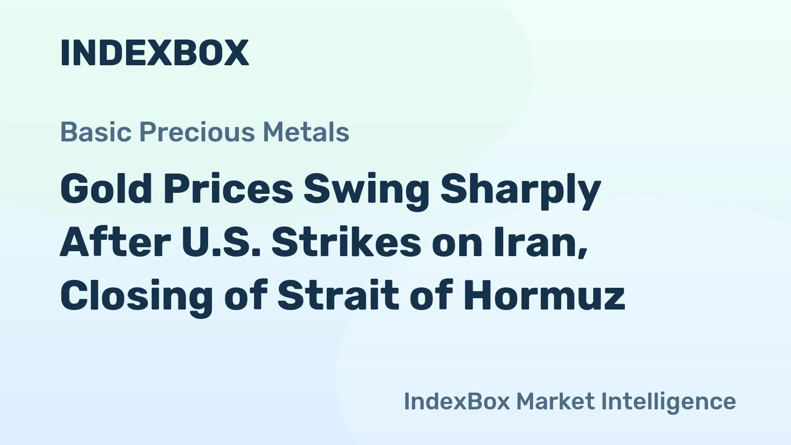 Gold Prices Swing Sharply After U.S. Strikes on Iran, Closing of Strait of Hormuz