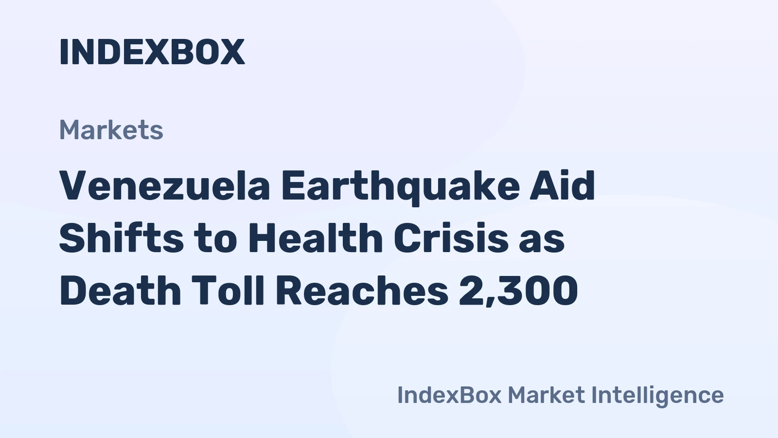 Venezuela Earthquake Aid Shifts to Health Crisis as Death Toll Reaches 2,300