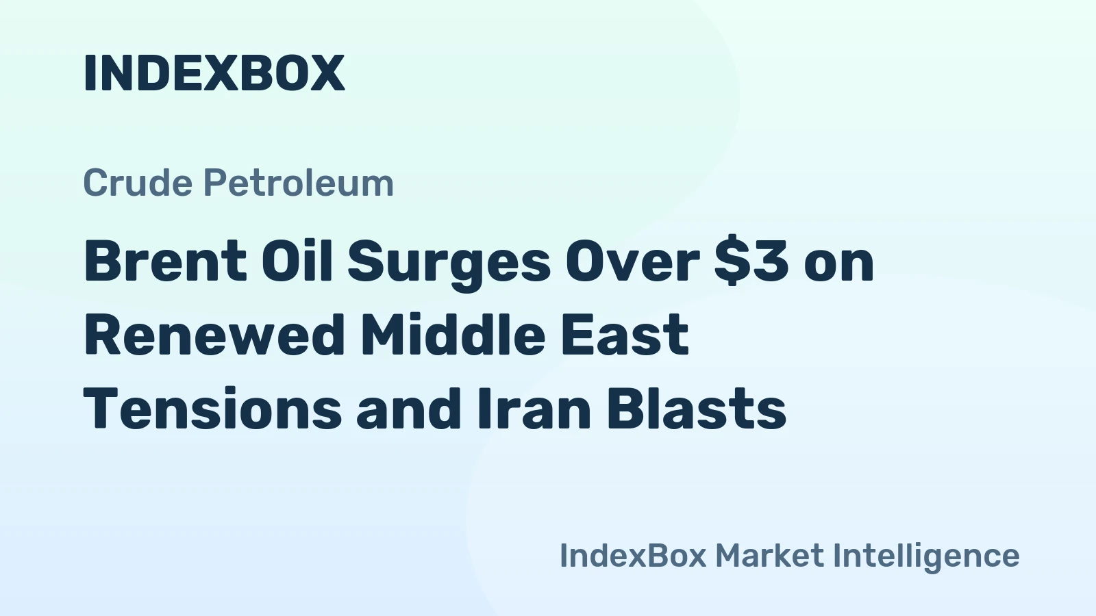 Brent Oil Surges Over $3 on Renewed Middle East Tensions and Iran Blasts