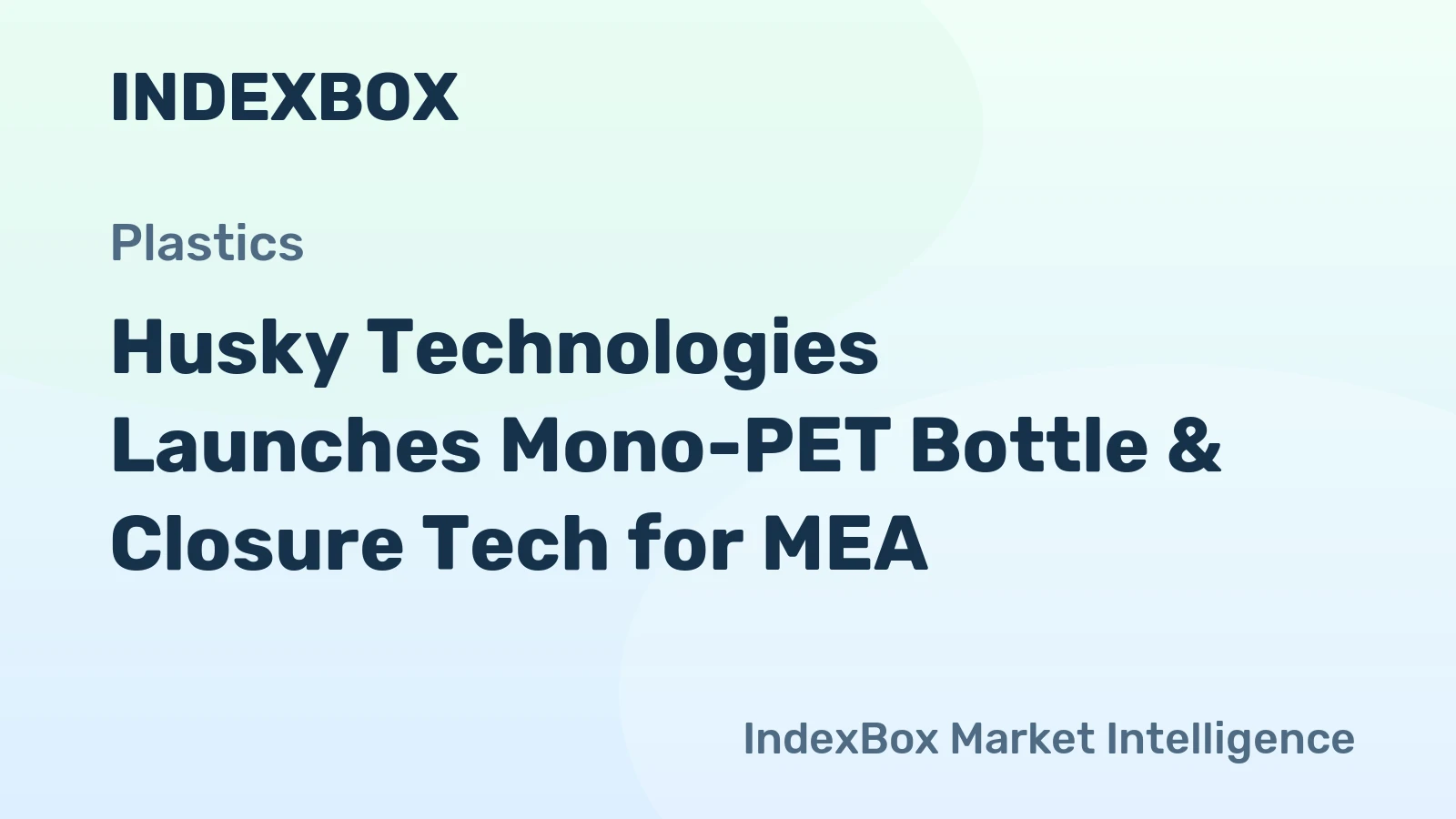 Husky Technologies Launches Mono-PET Bottle & Closure Tech for MEA