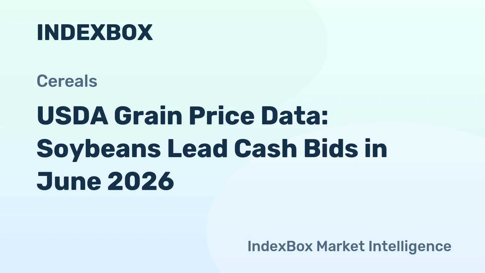 USDA Grain Price Data: Soybeans Lead Cash Bids in June 2026