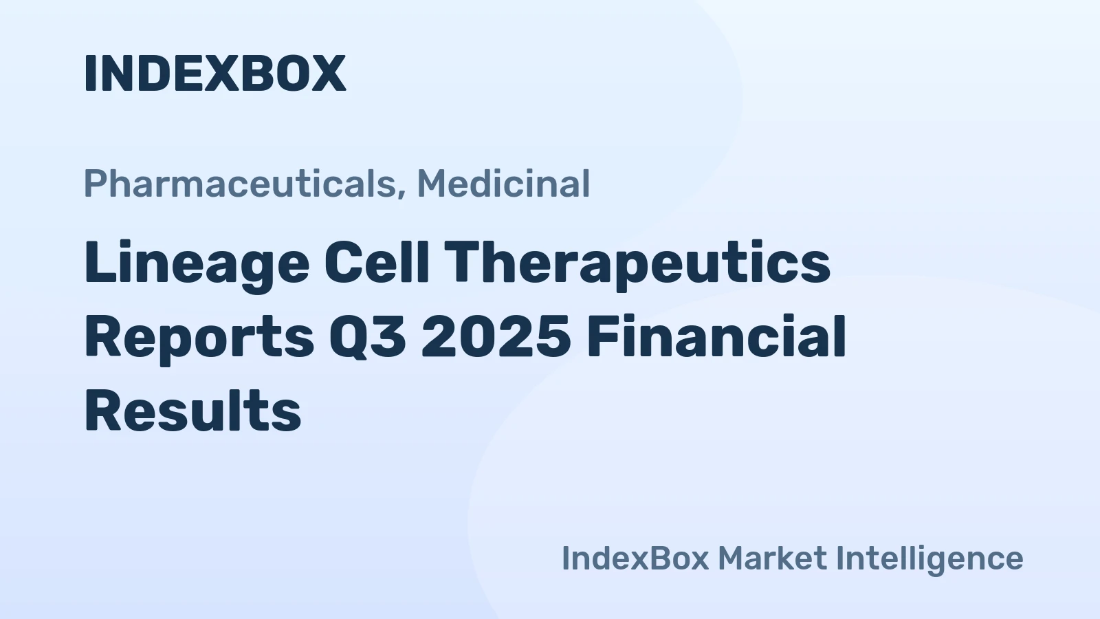 Lineage Cell Therapeutics Reports Q3 2025 Financial Results