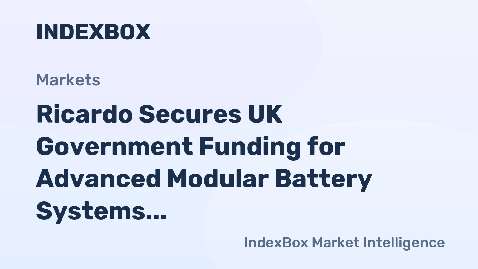 Ricardo Secures UK Government Funding for Advanced Modular Battery Systems Platform